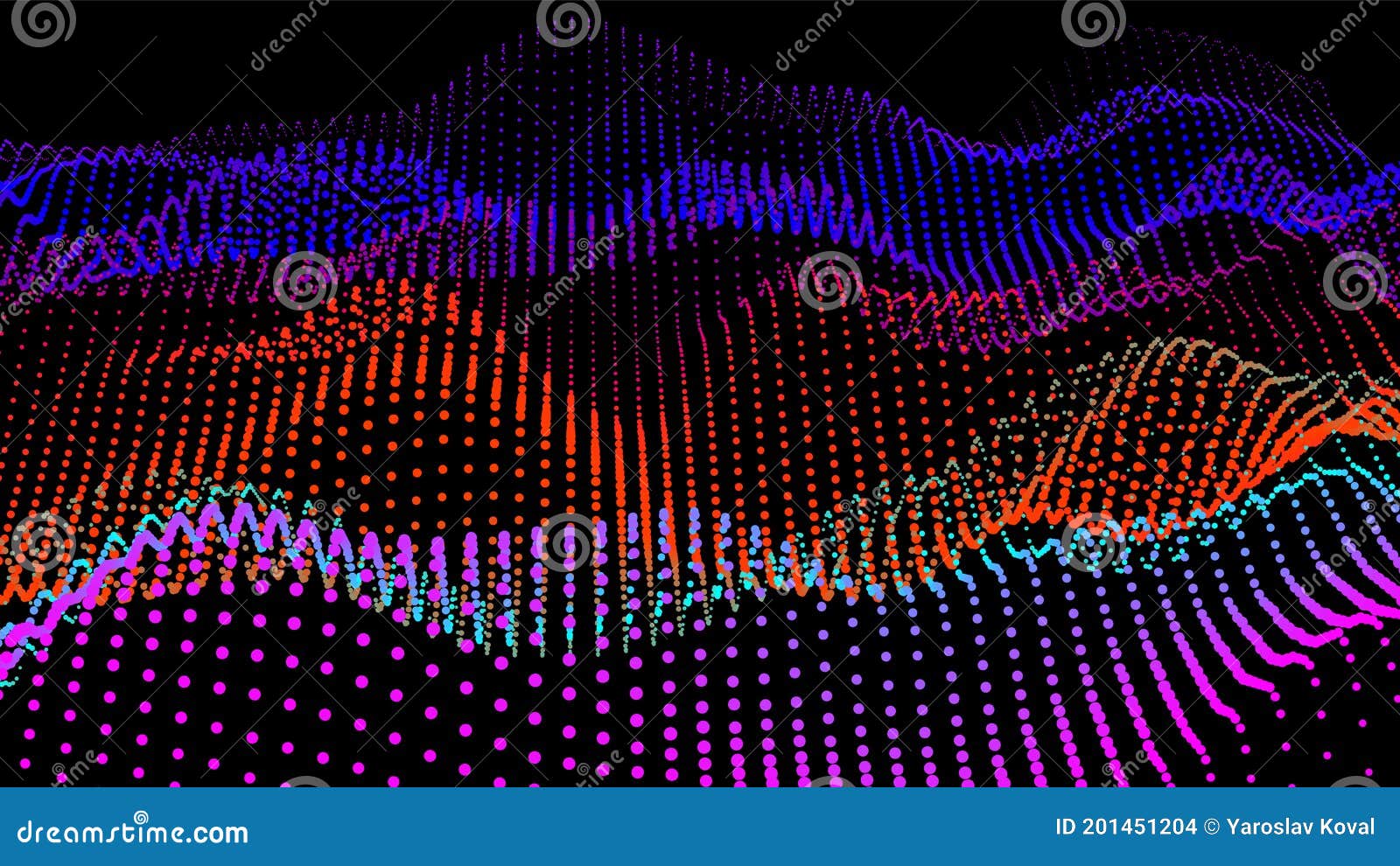 Sea Waves from Node. Hud Data Dots Flow. Research Points Stream. Big ...