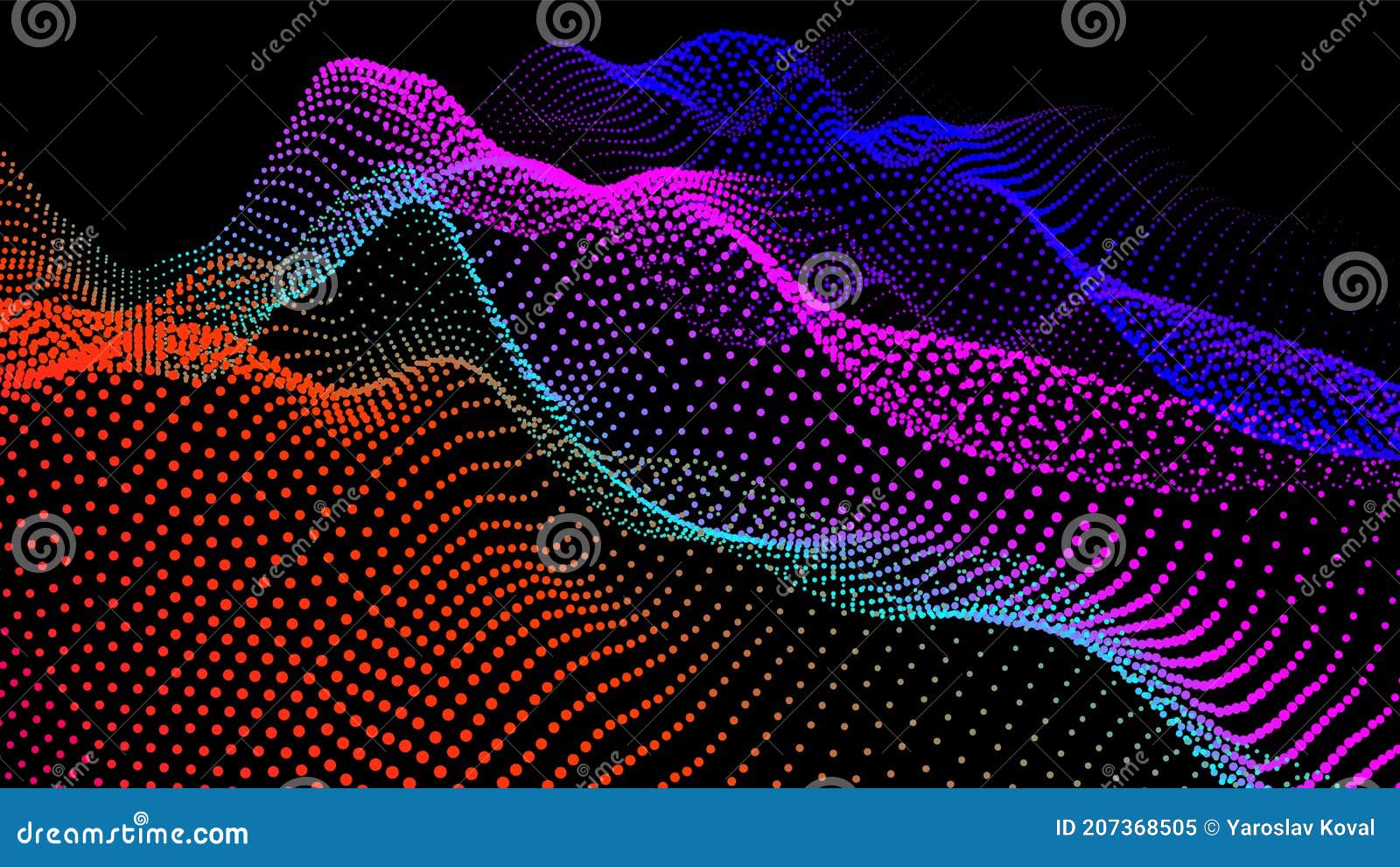 Sea Waves from Node. Hud Data Dots Flow. Research Points Stream. Big ...