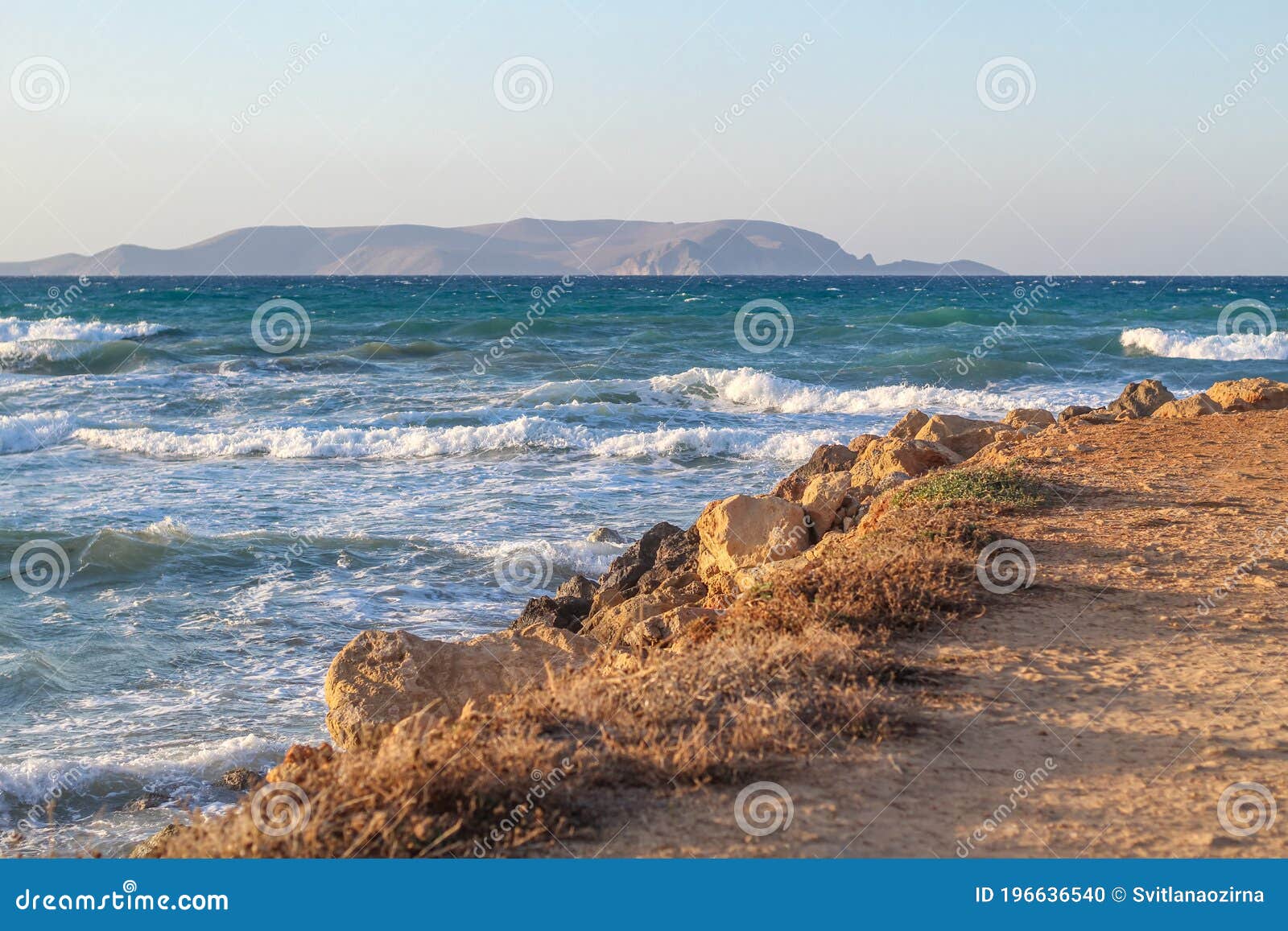 Sea Waves Off the Coast of Crete, Greece Stock Photo - Image of greece ...