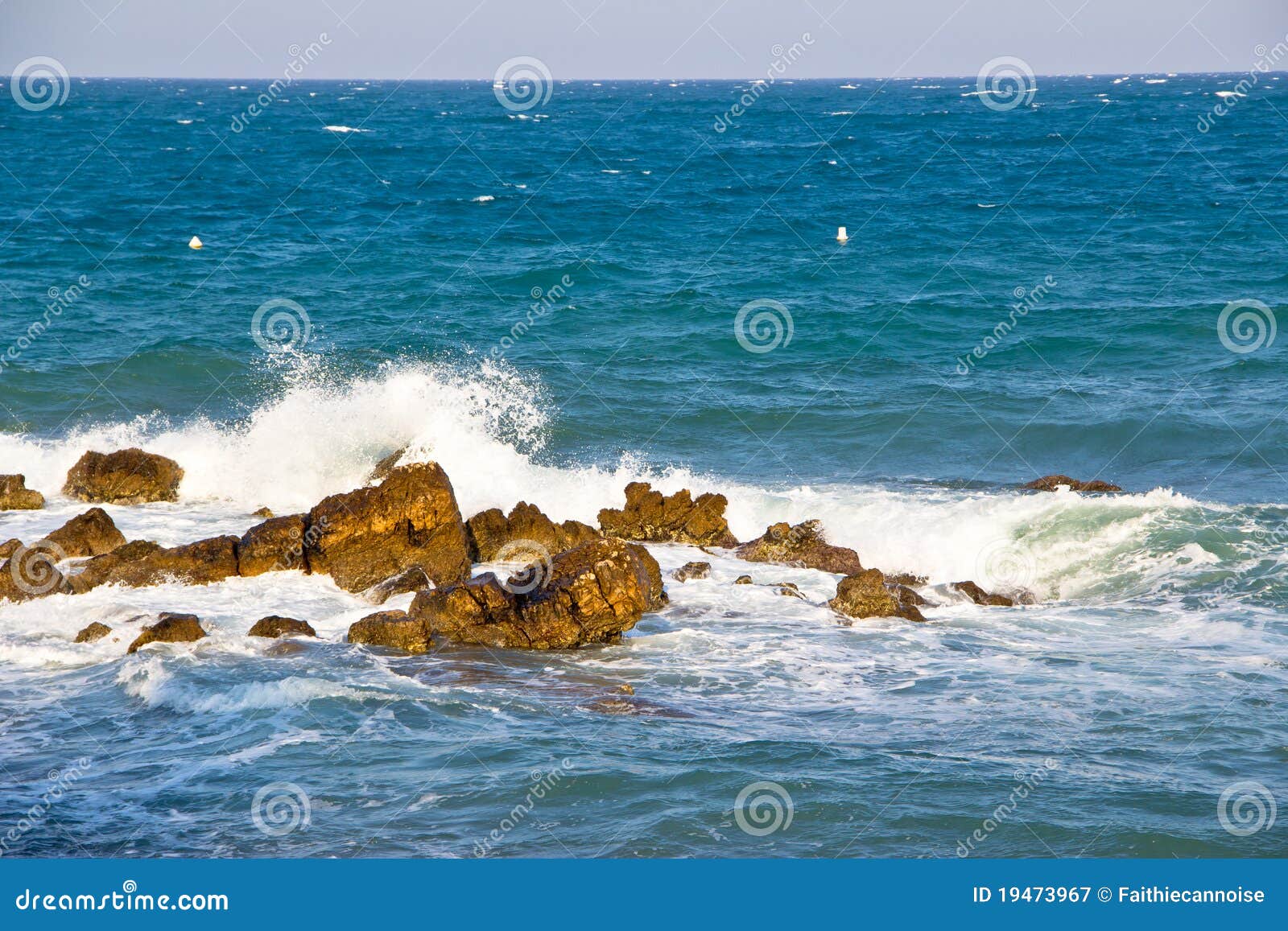 Sea waves and rocks stock image. Image of french, holiday - 19473967