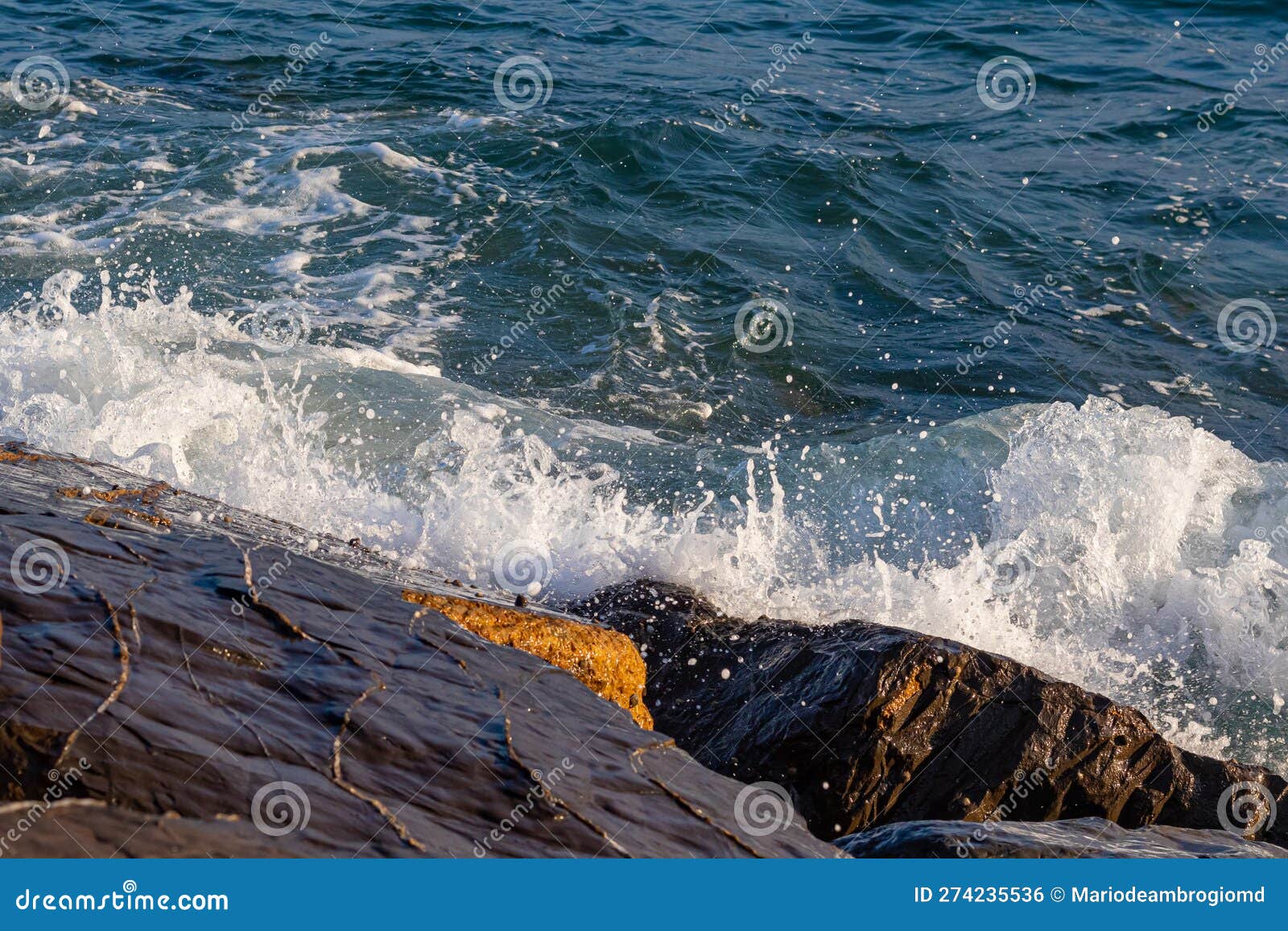 Sea waves on the rocks stock photo. Image of wave, rock - 274235536