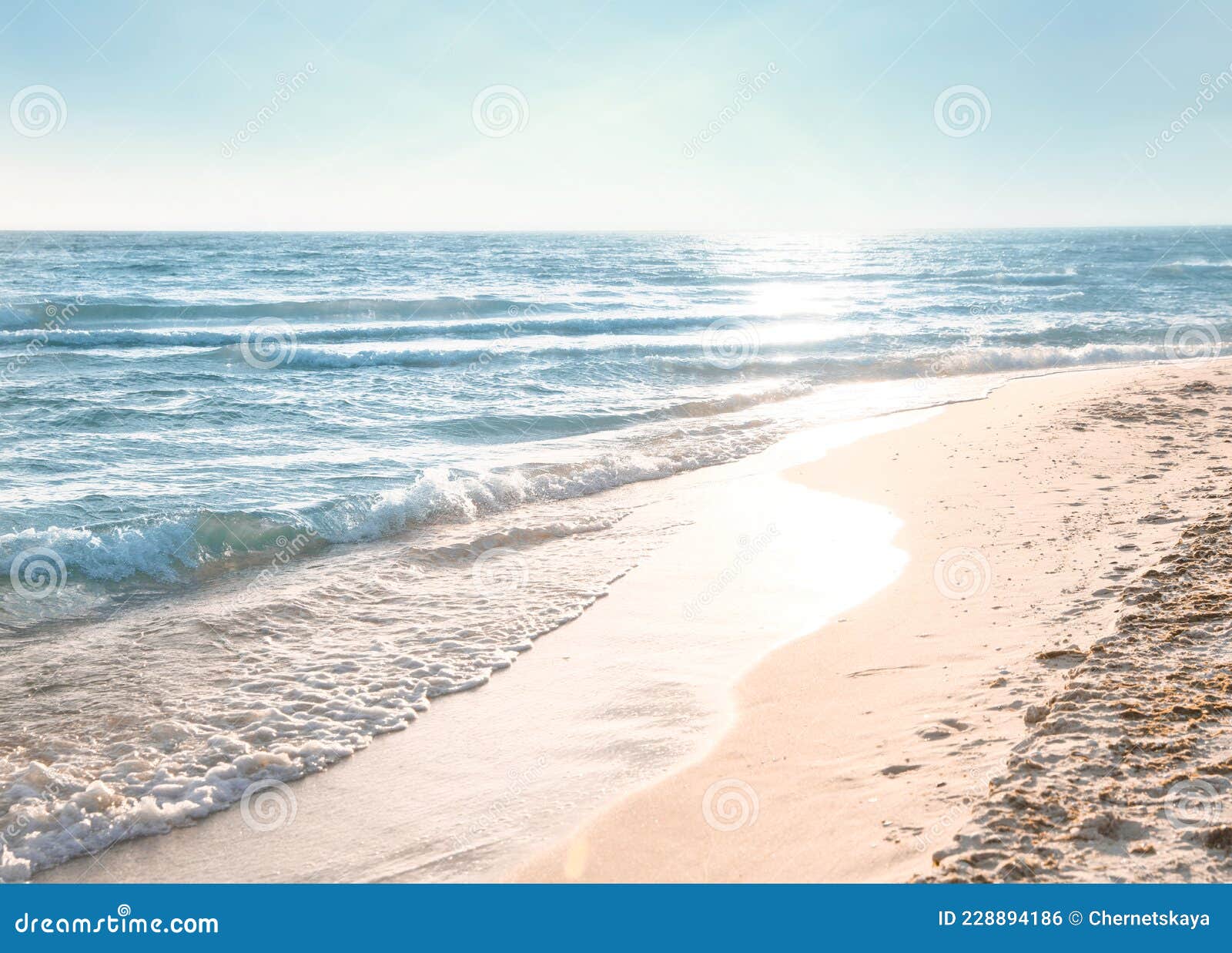 Sea Waves Rolling Onto Sandy Tropical Beach Stock Photo - Image of ocean, summer: 228894186