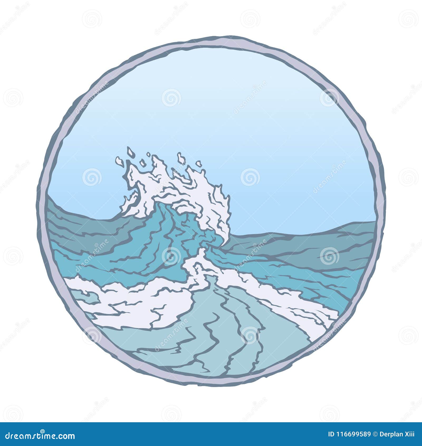 Sea waves round stock illustration. Illustration of curl - 116699589