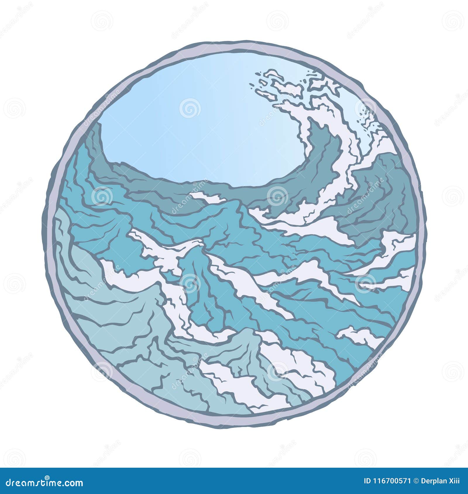Sea waves round stock vector. Illustration of curl, ocean - 116700571