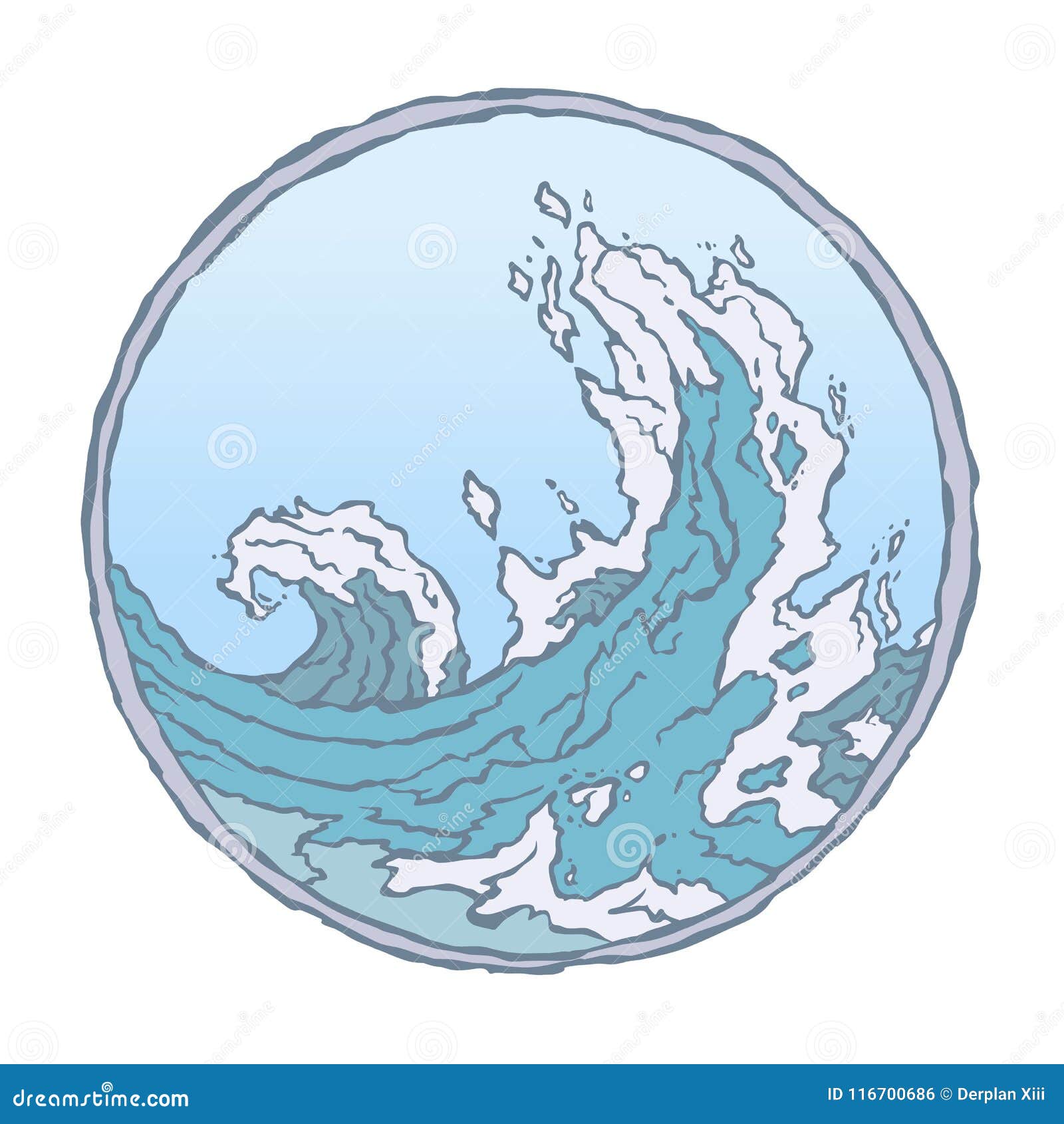 Sea waves round stock vector. Illustration of liquid - 116700686