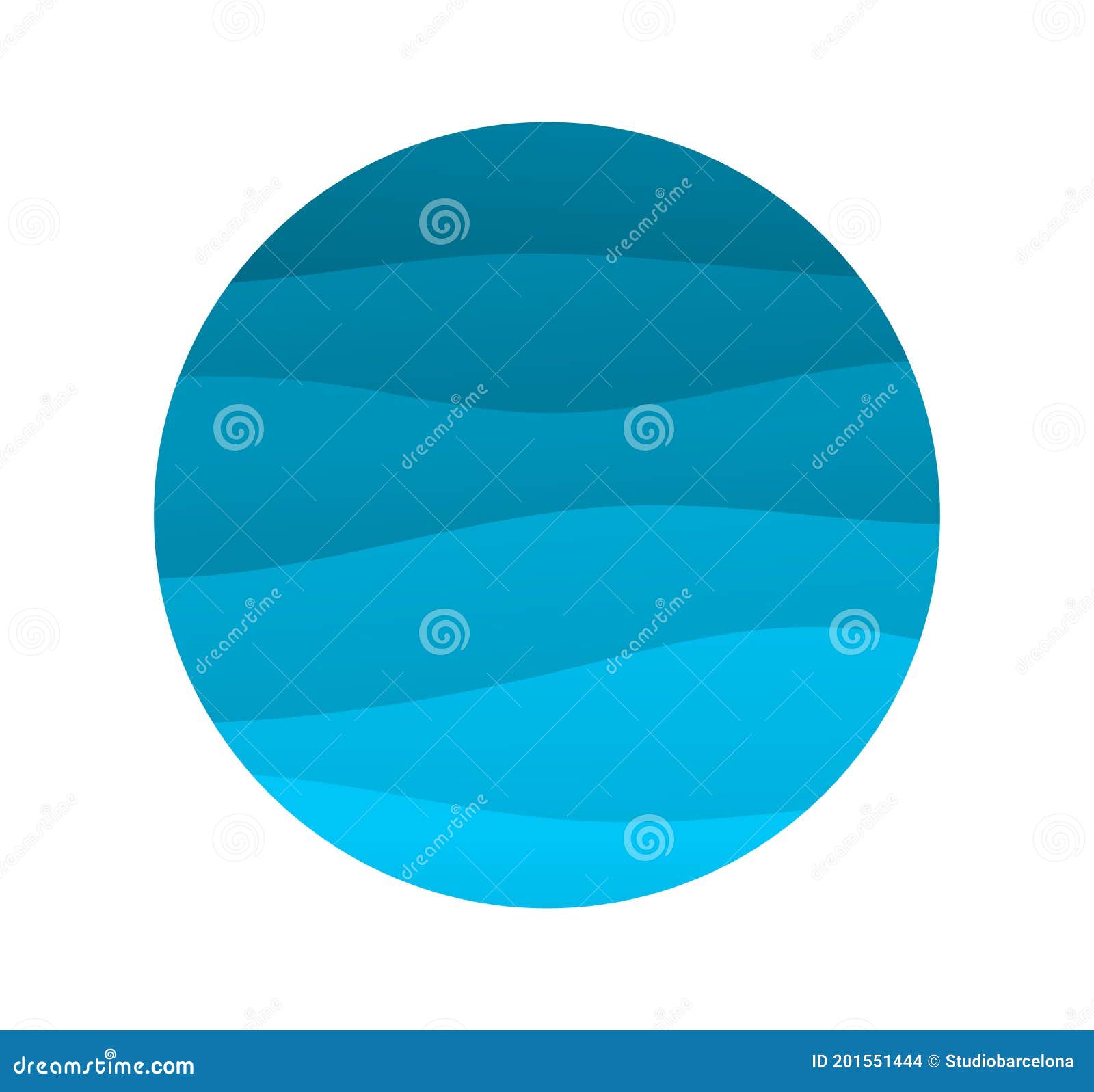 Sea Waves Round Water Emblem Stock Vector - Illustration of emblem ...