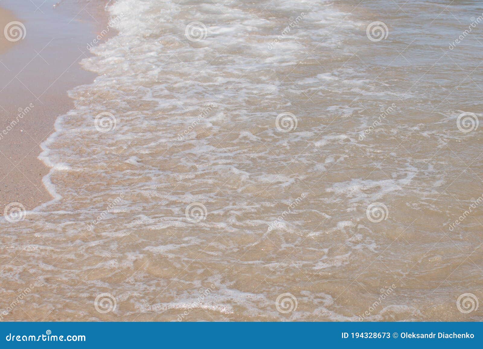 Sea Waves on a Sandy Shore in the Afternoon Stock Image - Image of ...