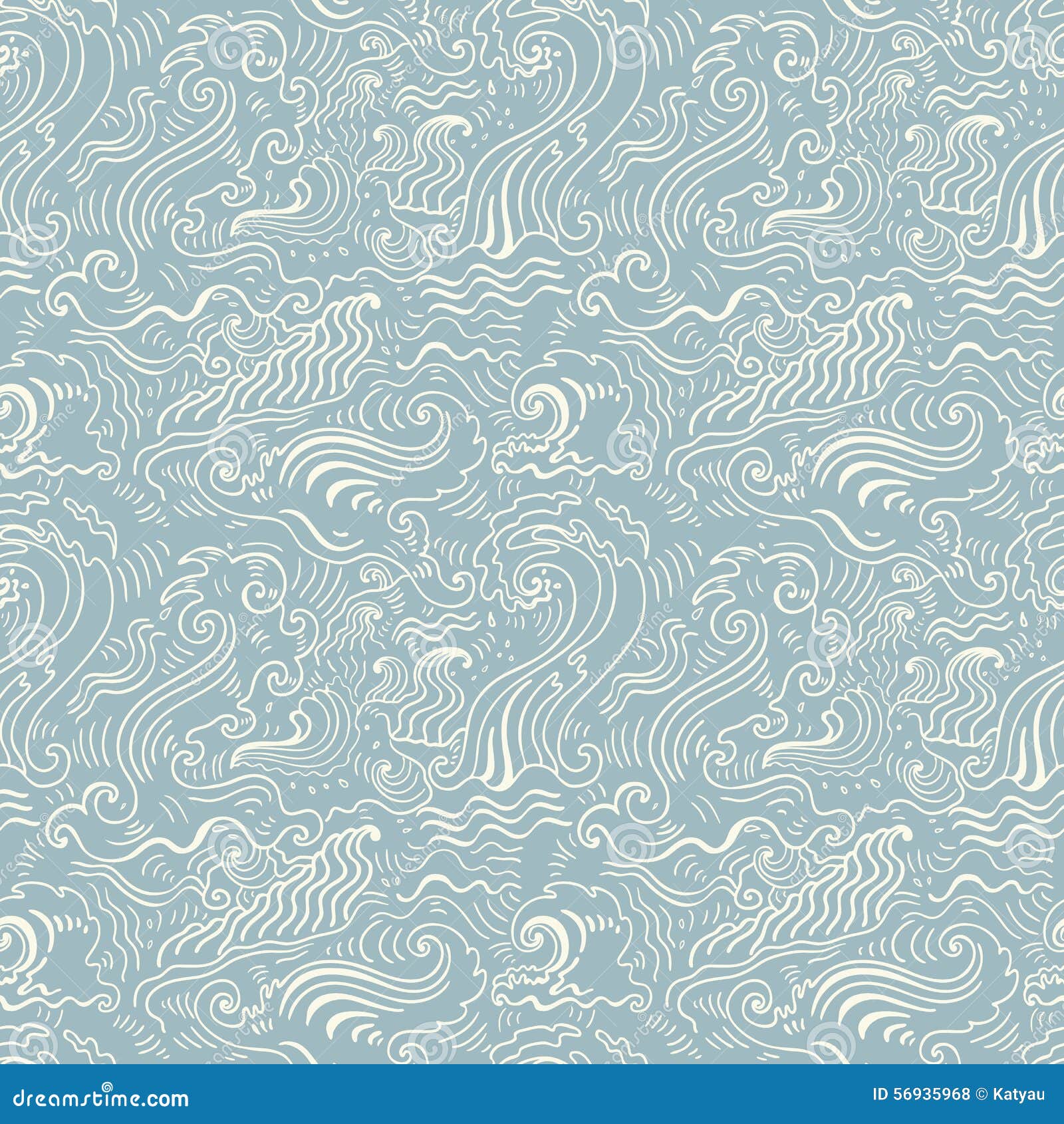 Sea Waves. Seamless Background Stock Vector - Illustration of ...