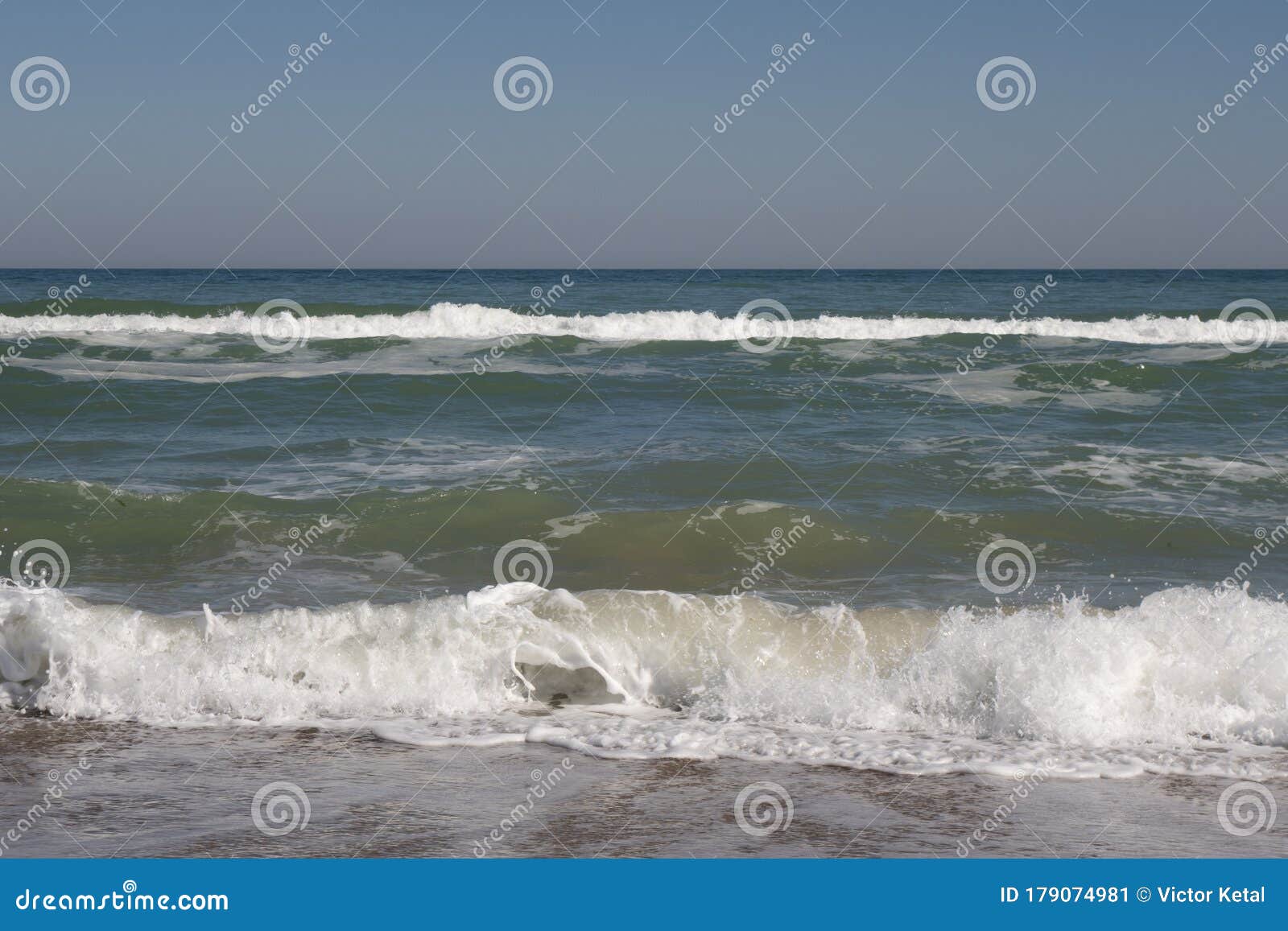 Sea, Sea Waves and Shoreline on a Sunny Windy Day Stock Image - Image ...