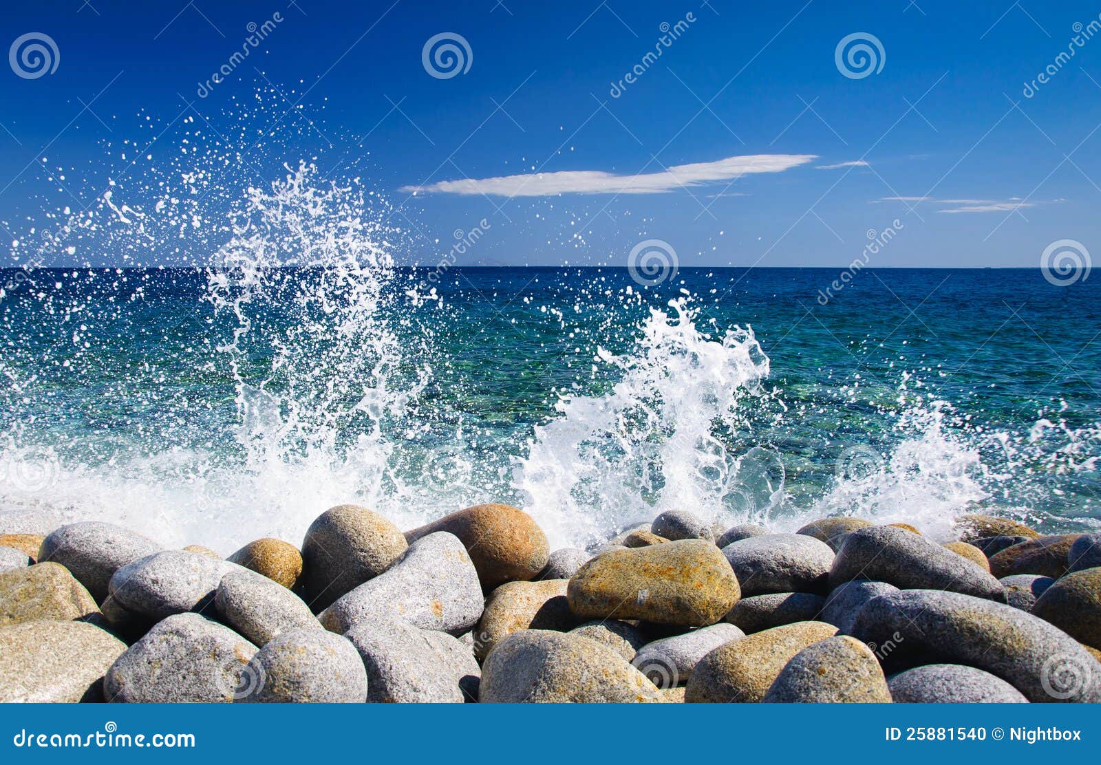 Sea Waves Splashing on Rocks Stock Photo - Image of color, nature: 25881540