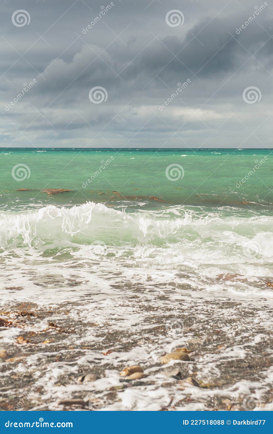Sea Waves in Storm and Dramatic Clouds Stock Photo - Image of scene ...