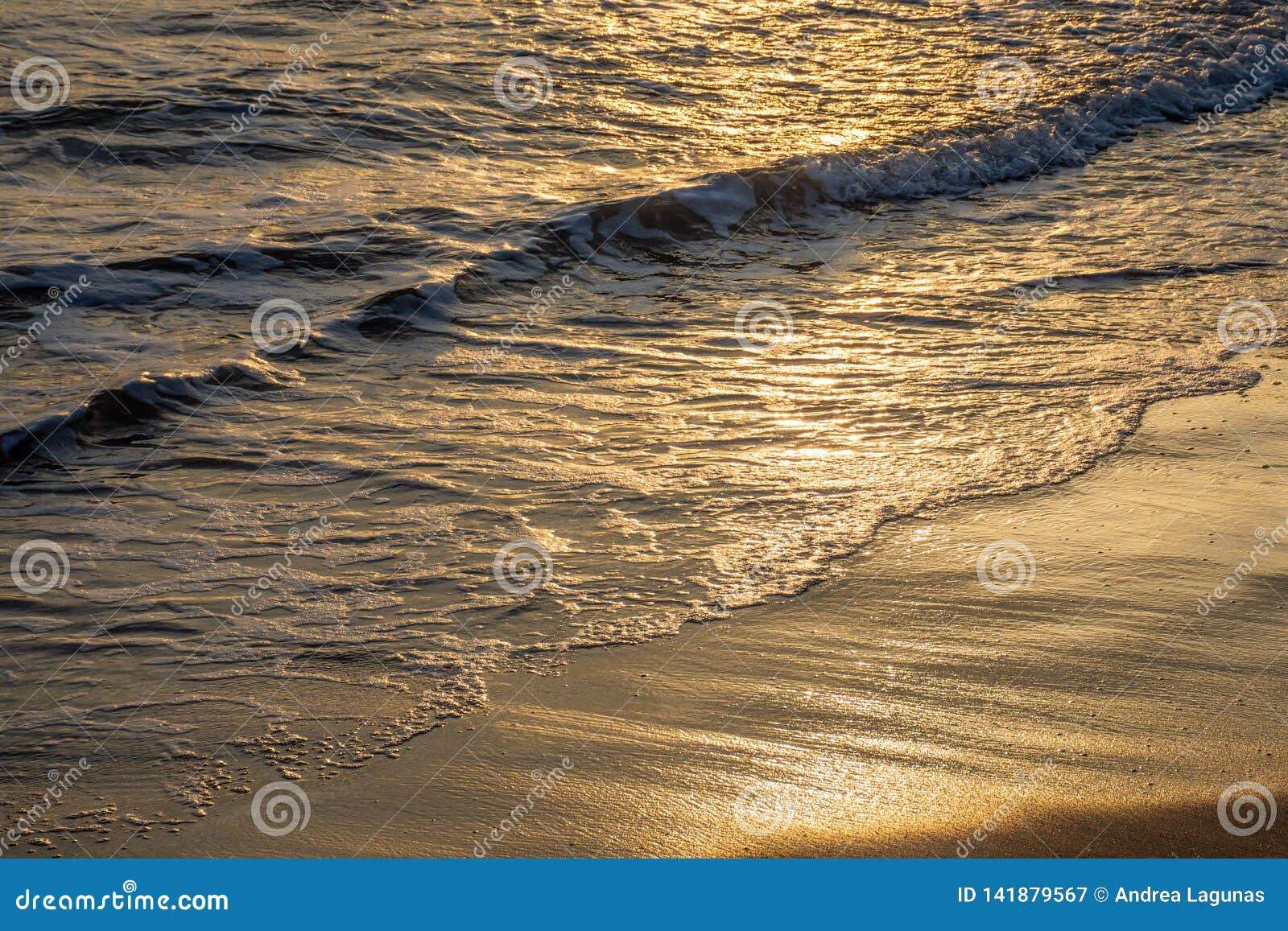 Sea Waves on a Sunset in the Beach Stock Image - Image of island, light ...