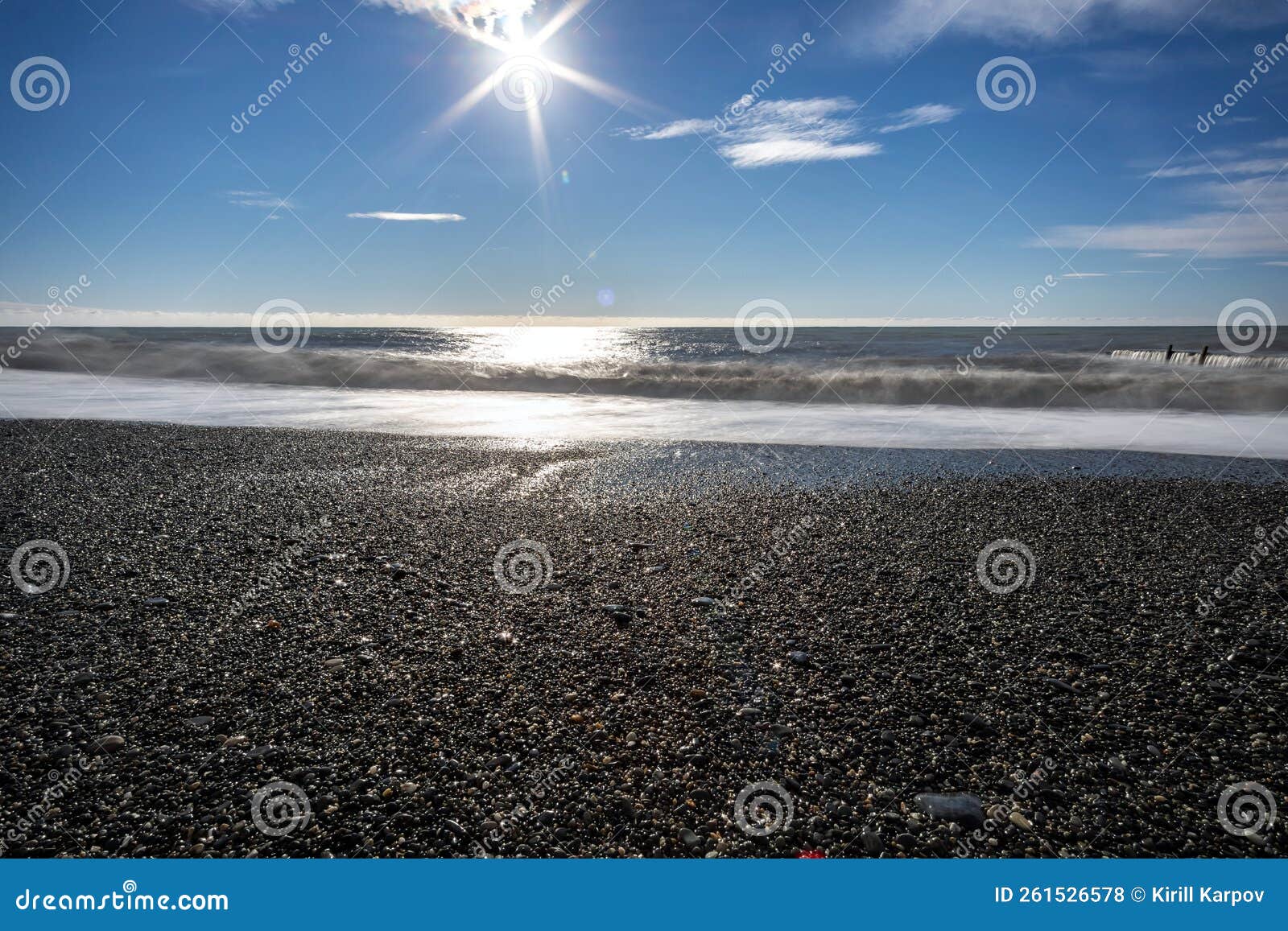 Sea Waves in the Surf Illuminated by the Blinding Sun Stock Photo ...