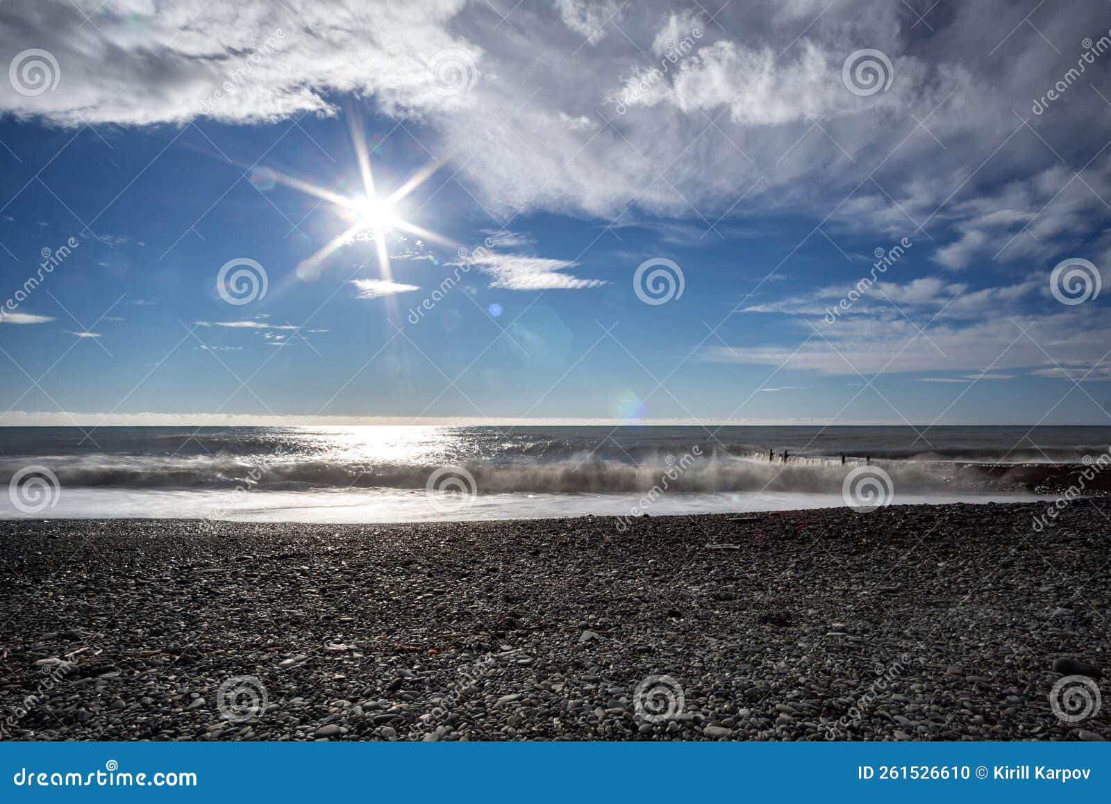 Sea Waves in the Surf Illuminated by the Blinding Sun Stock Photo ...