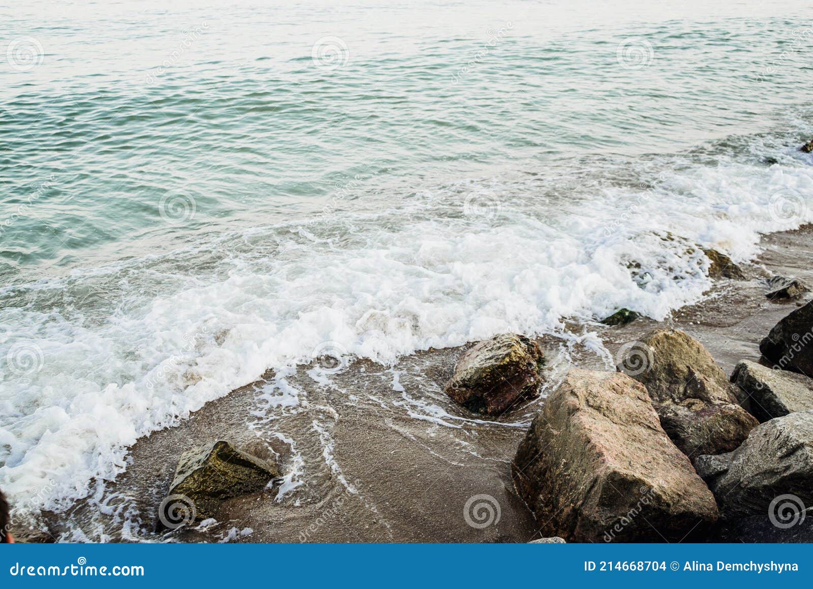 Sea Waves of the Surf Wash the Seashore and Stones Stock Photo - Image ...