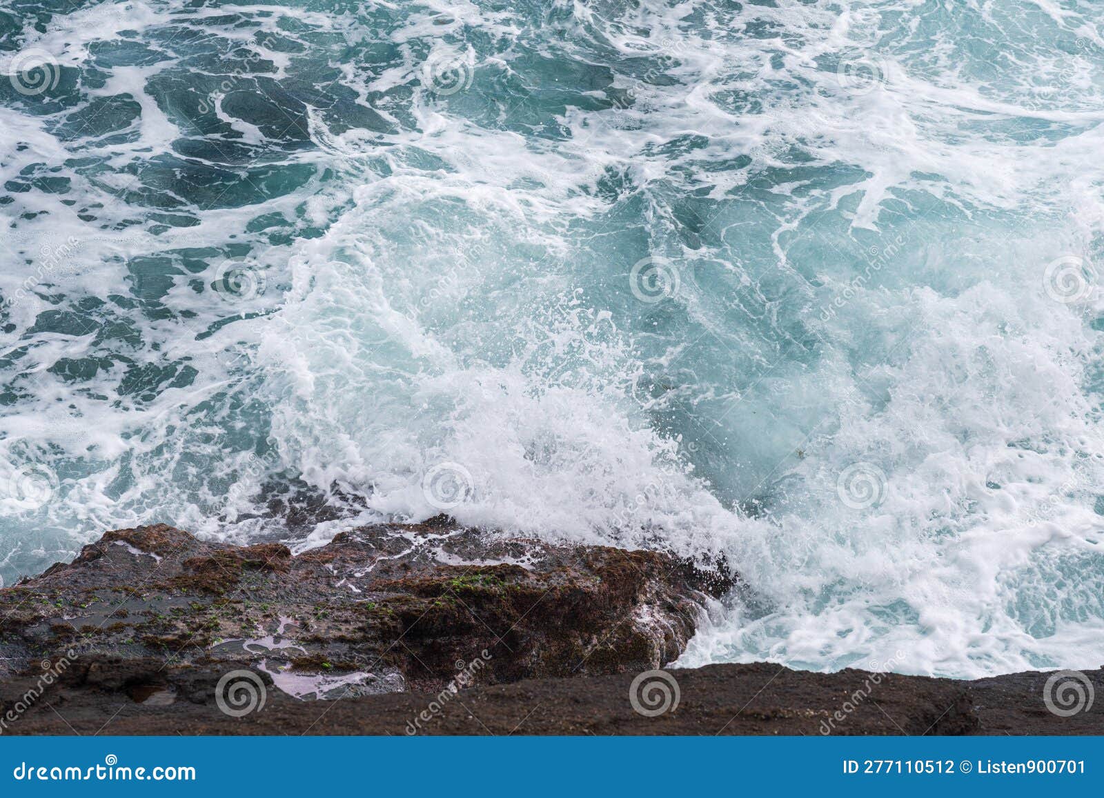 Waves On The Surface Of The Sea Water At Dusk With Compact, Solid And ...