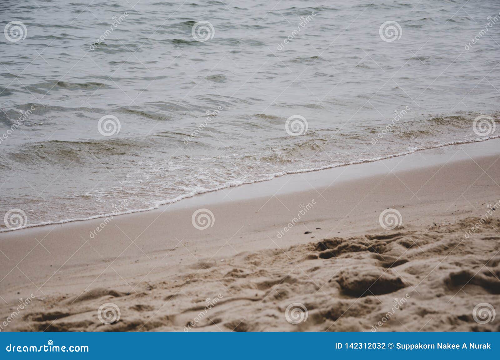 The Sea Waves Swept Onto the Sand at the Beach Stock Photo - Image of ...