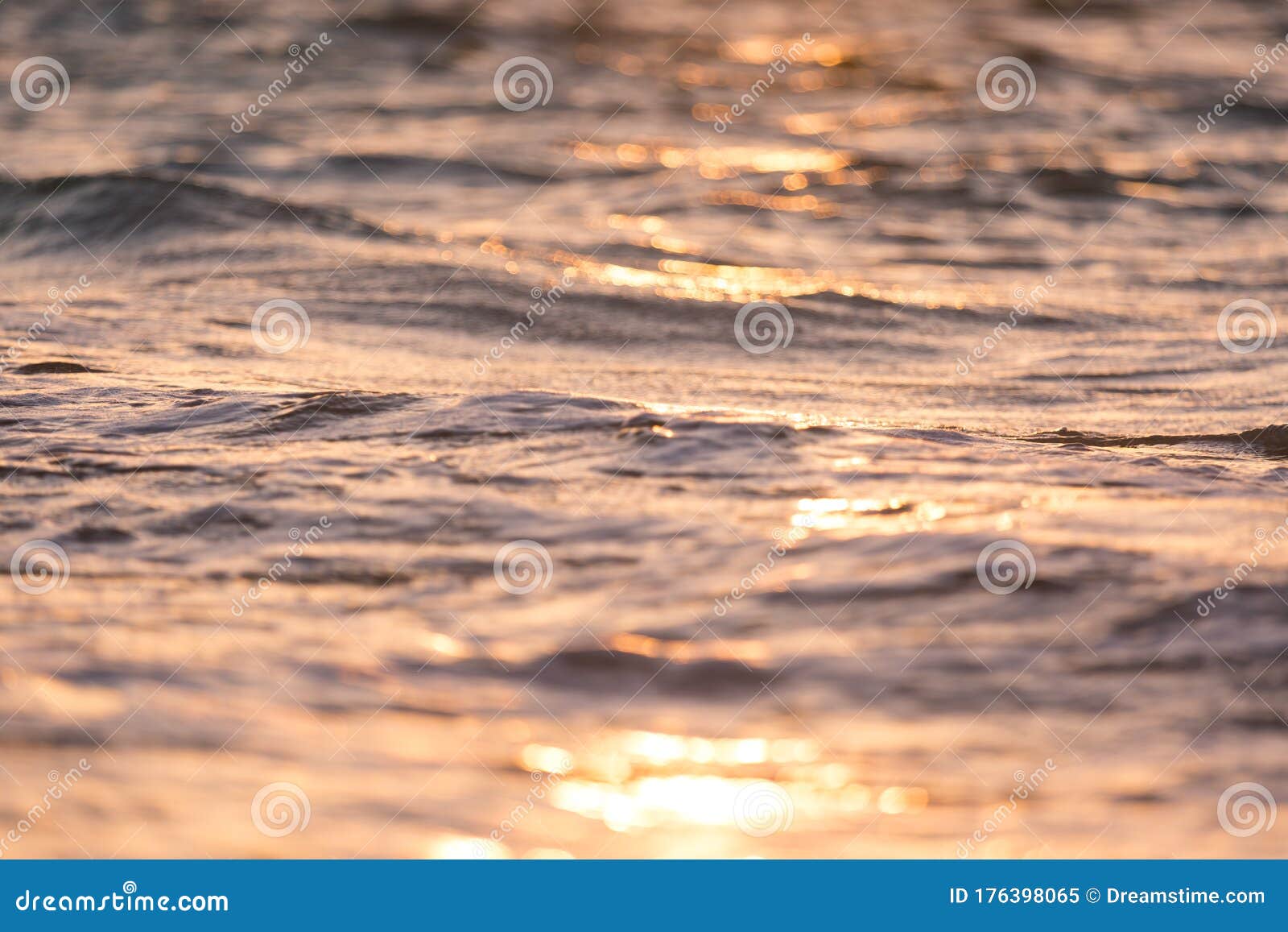 Sea Waves Warm Red Sunset Beach of the Ocean Stock Image - Image of ...