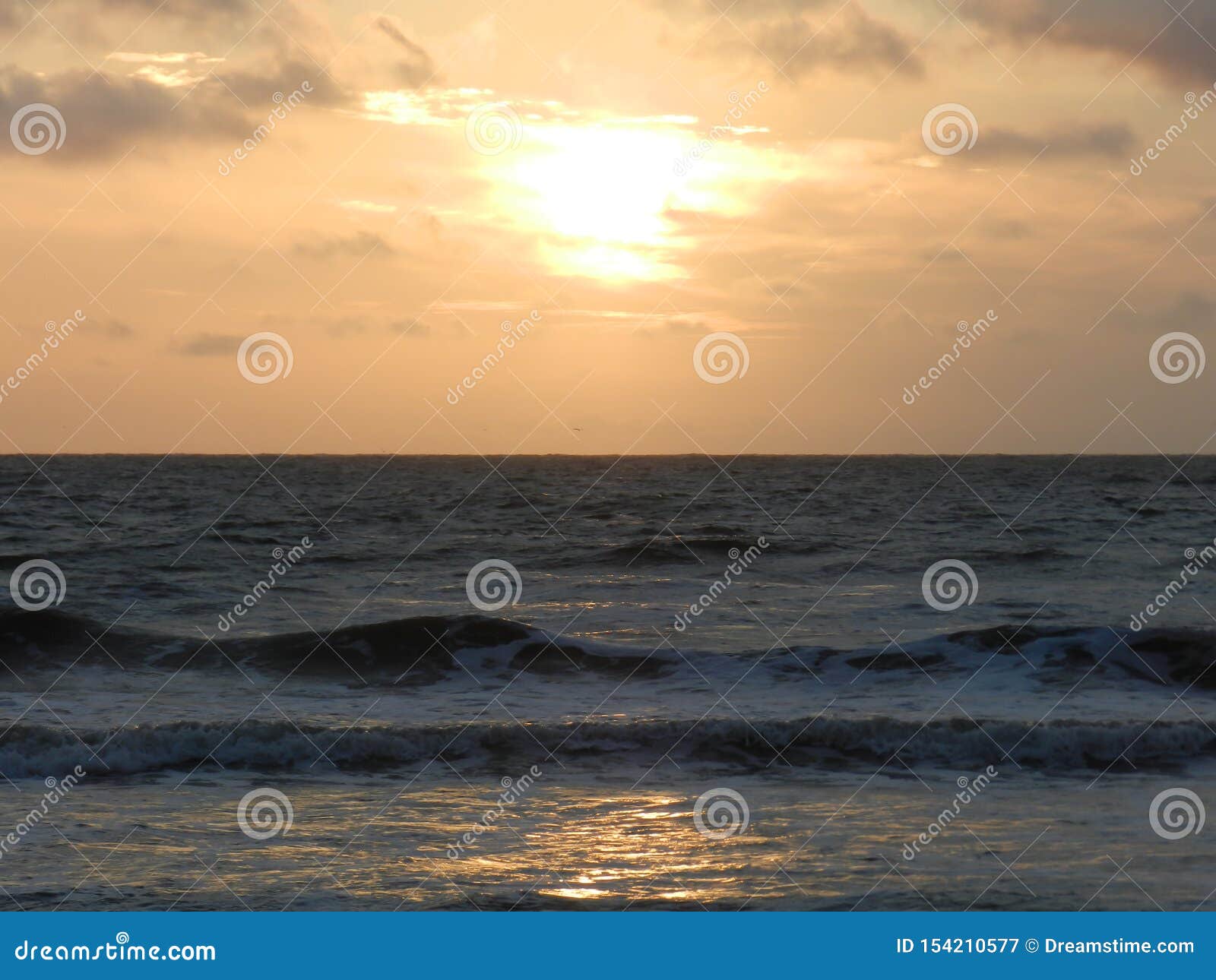 Sea with Waves in a Yellow Sunset Stock Image - Image of sand, beach ...