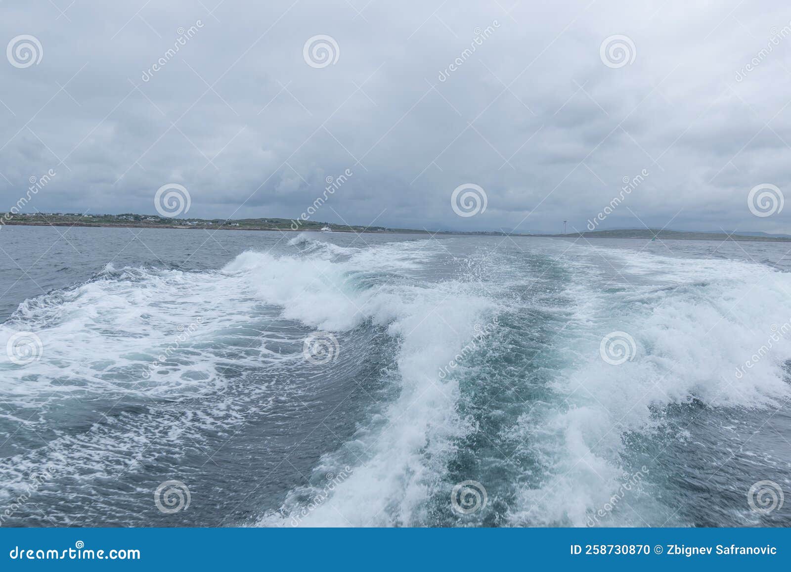 Sea Whirpool Waves Leftafter Fast Goig Ship . Stock Photo - Image of ...