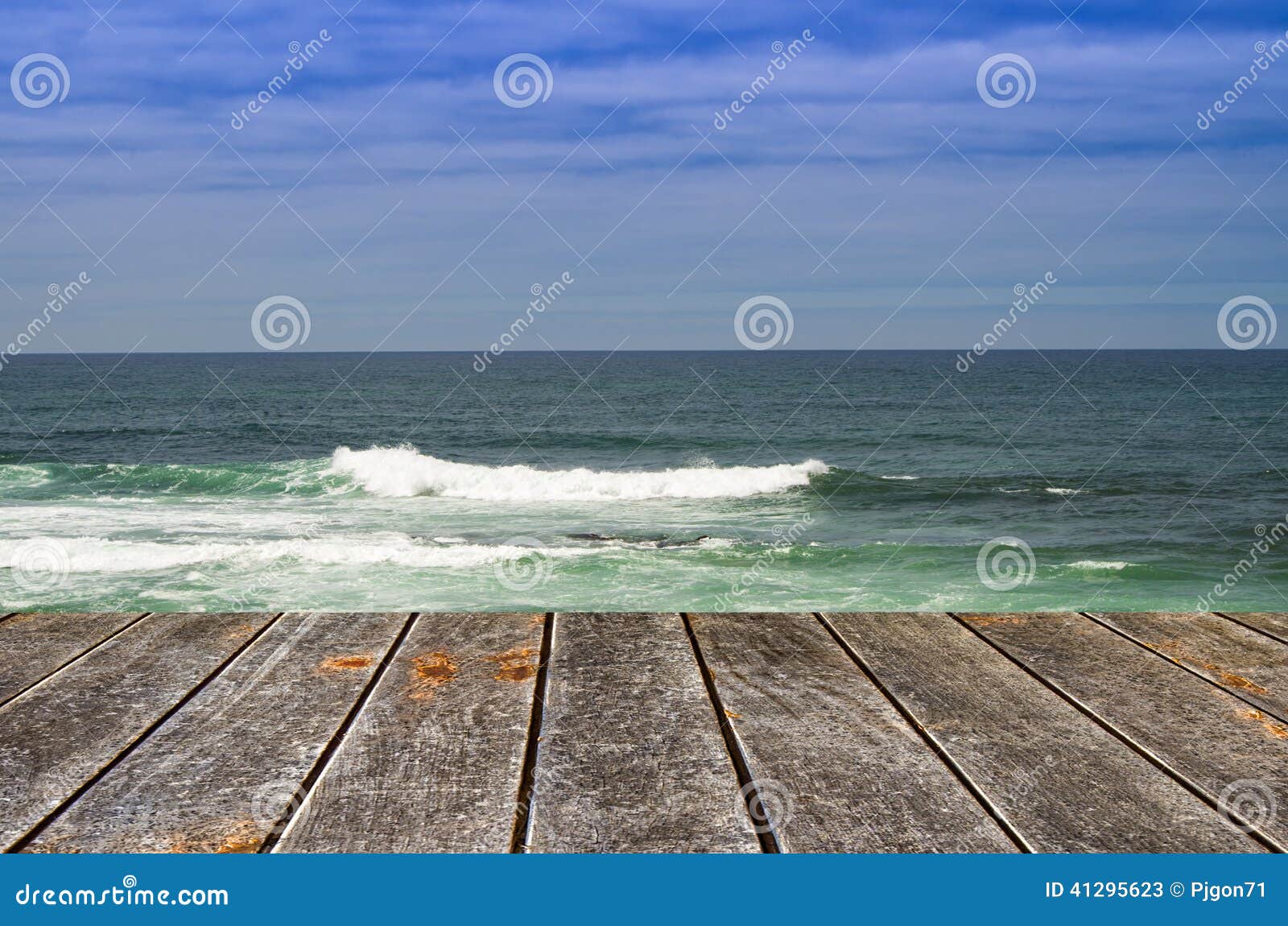 Sea and wooden platform stock image. Image of beautiful - 41295623