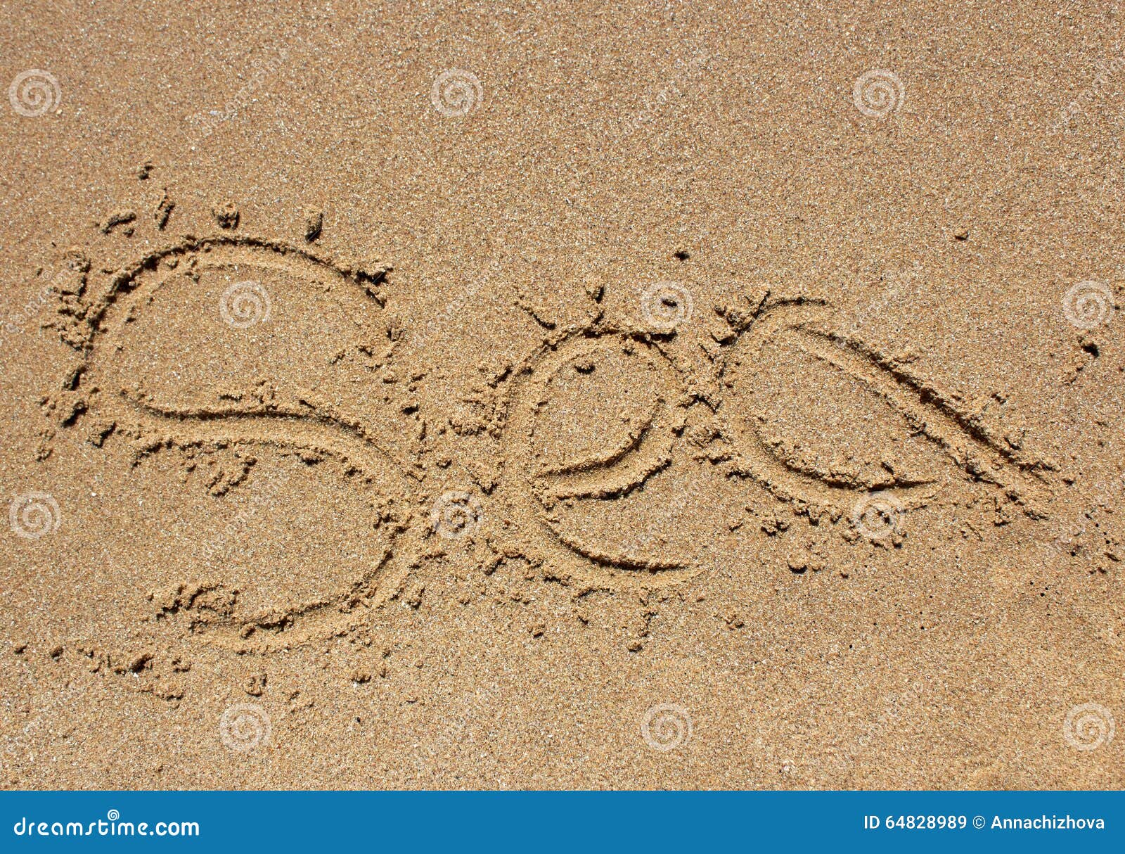 Sea Word Written on Beach Sand Stock Image - Image of beach, harmony ...