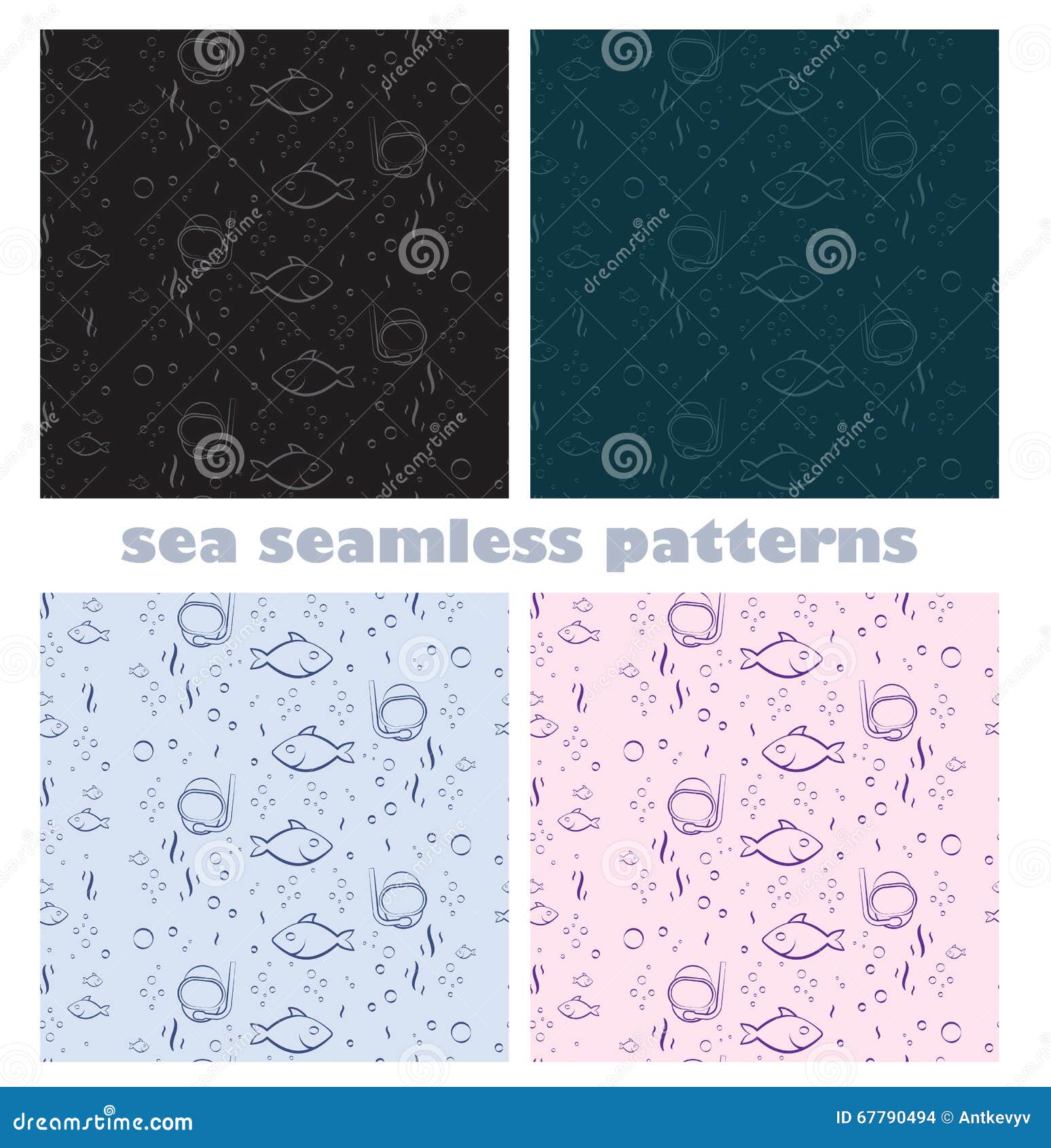 Sea world seamless pattern stock vector. Illustration of seamless ...