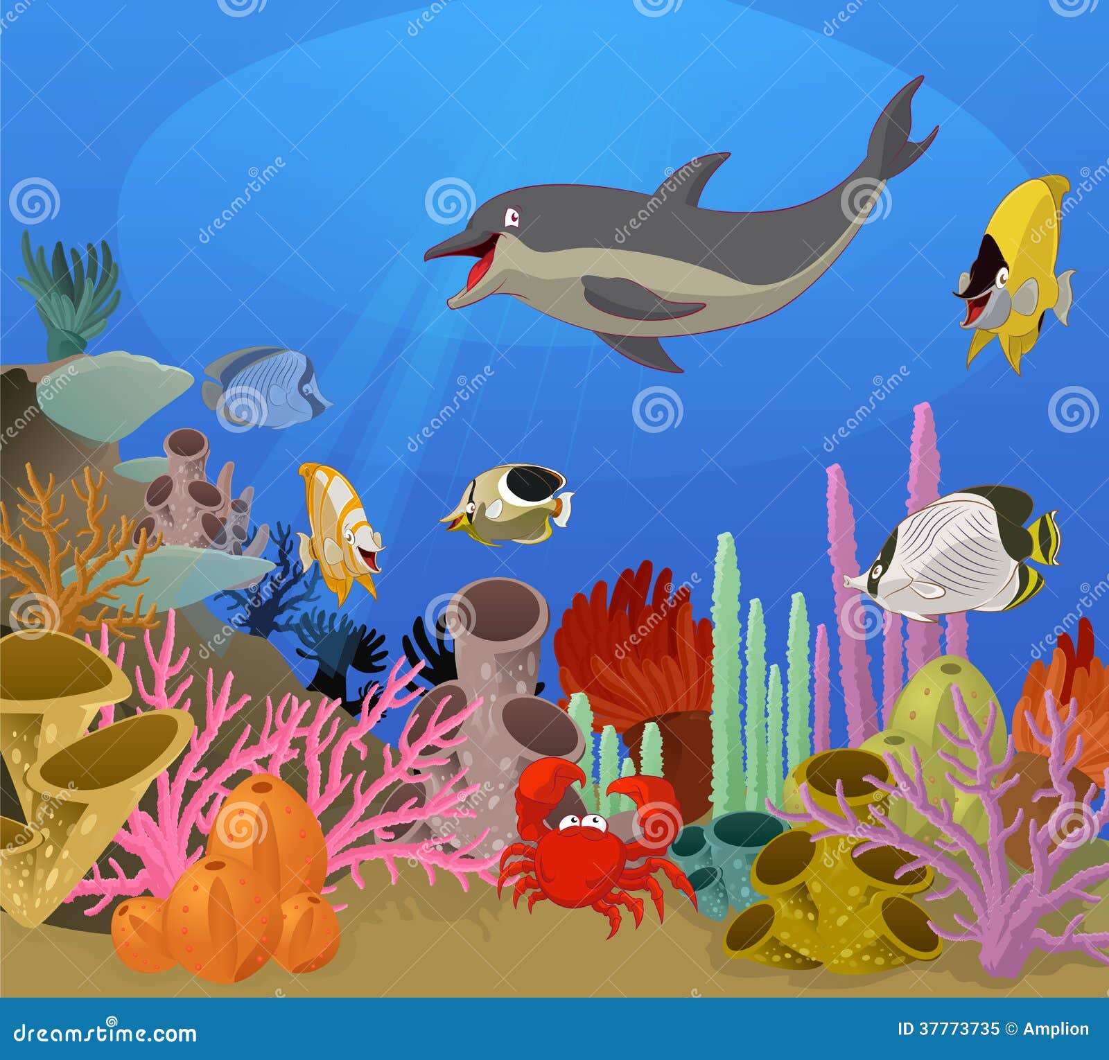 Sea world stock vector. Illustration of animals, discovery - 37773735