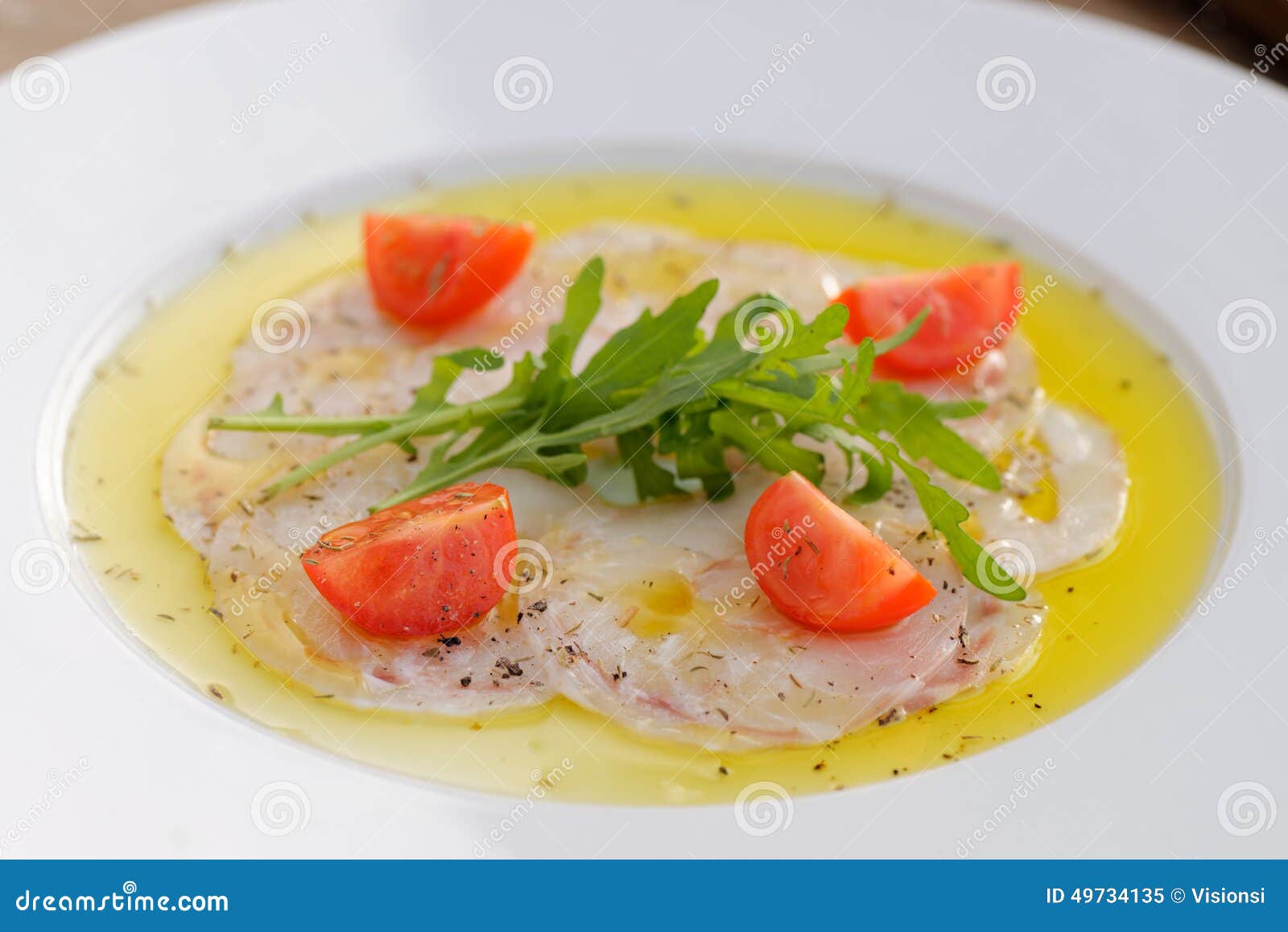 Seabass fish carpaccio stock image. Image of healthy - 49734135