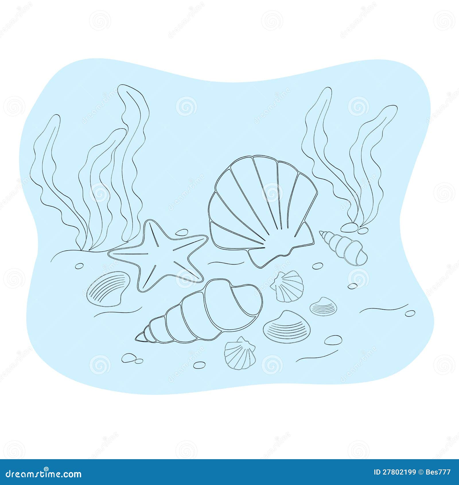 Seabed stock vector. Illustration of element, shell, sign - 27802199