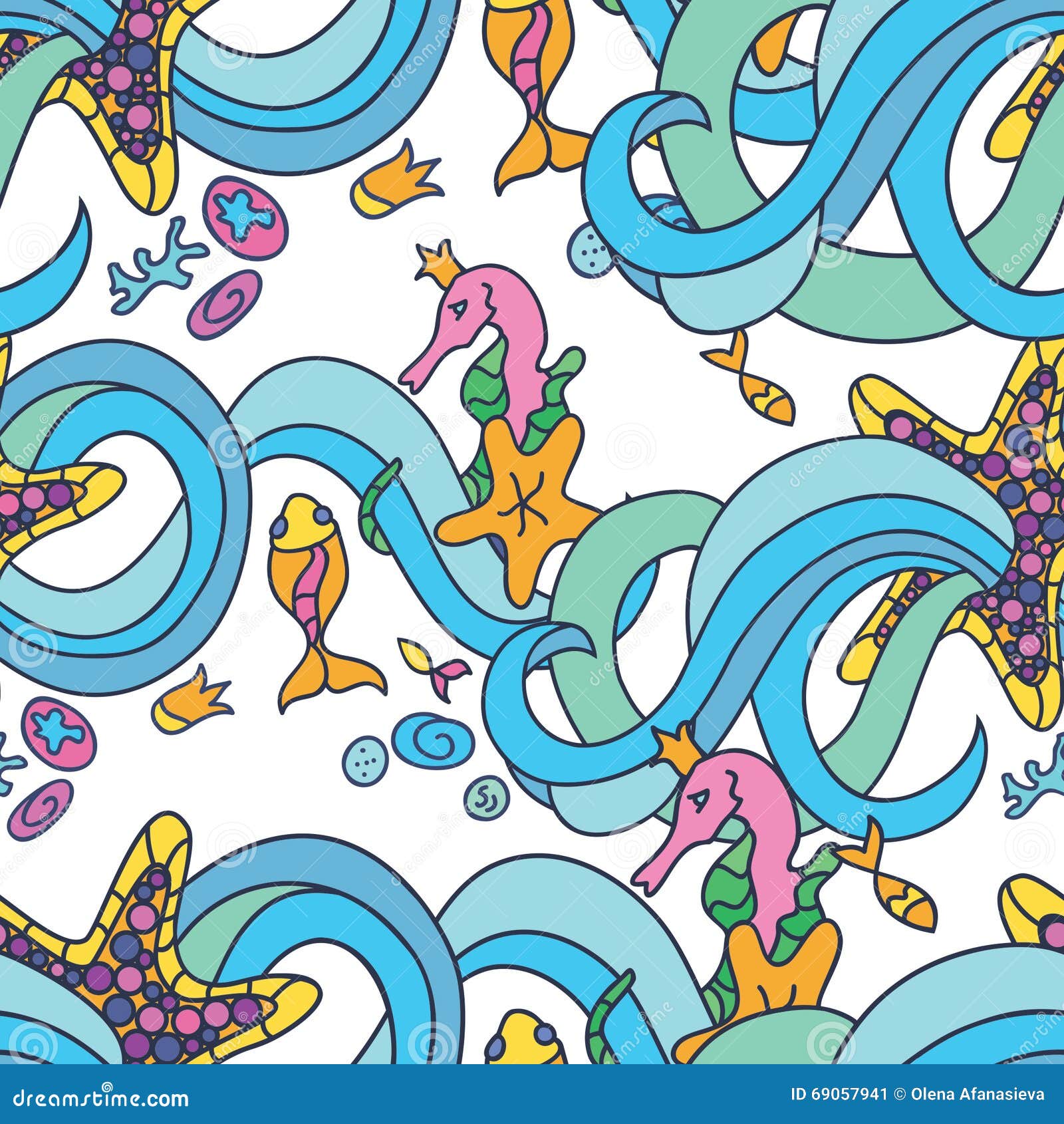 Seabed - Bright Seamless Sea Pattern Stock Vector - Illustration of ...