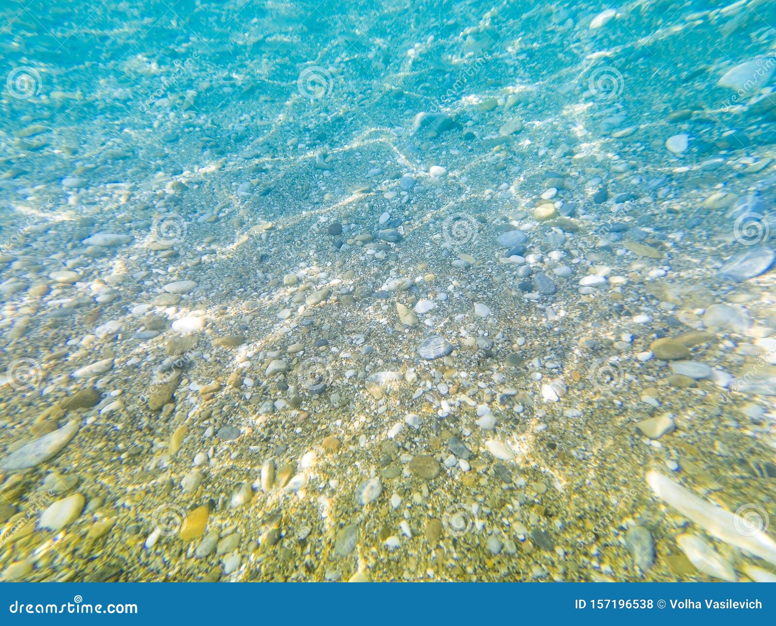 Seabed is Close Up with Sand and Stones. Underwater Shooting Stock ...