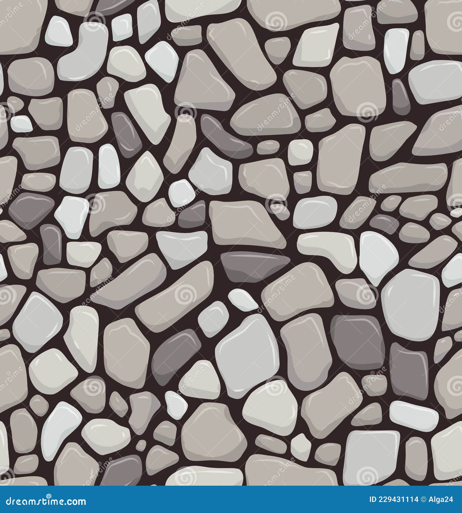 Seabed Seamless Pattern Realistic Stone Floor Stock Vector ...