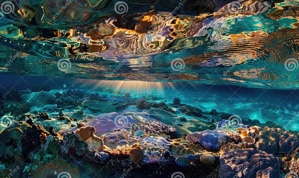 Seabed Surface Casting Caustic Reflections Stock Photo - Image of clear ...