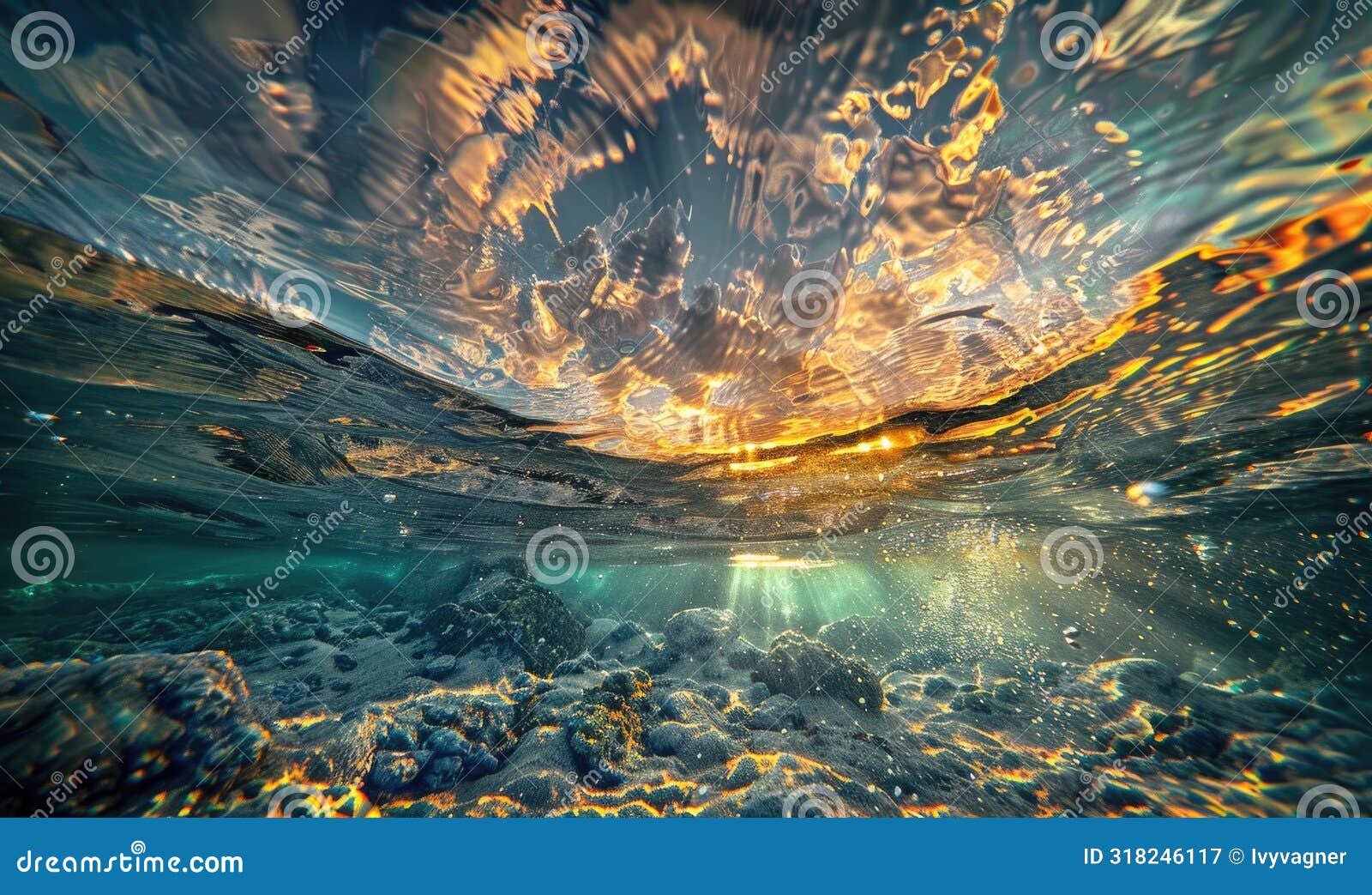 Seabed Surface with Mesmerizing Caustic Patterns Stock Image - Image of ...