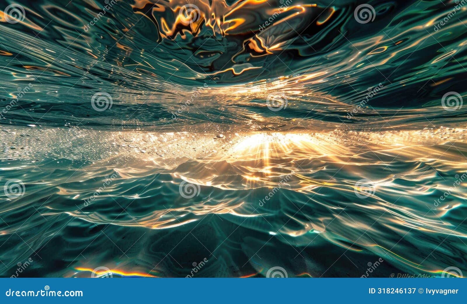 Seabed Surface with Mesmerizing Caustic Patterns Stock Image - Image of ...