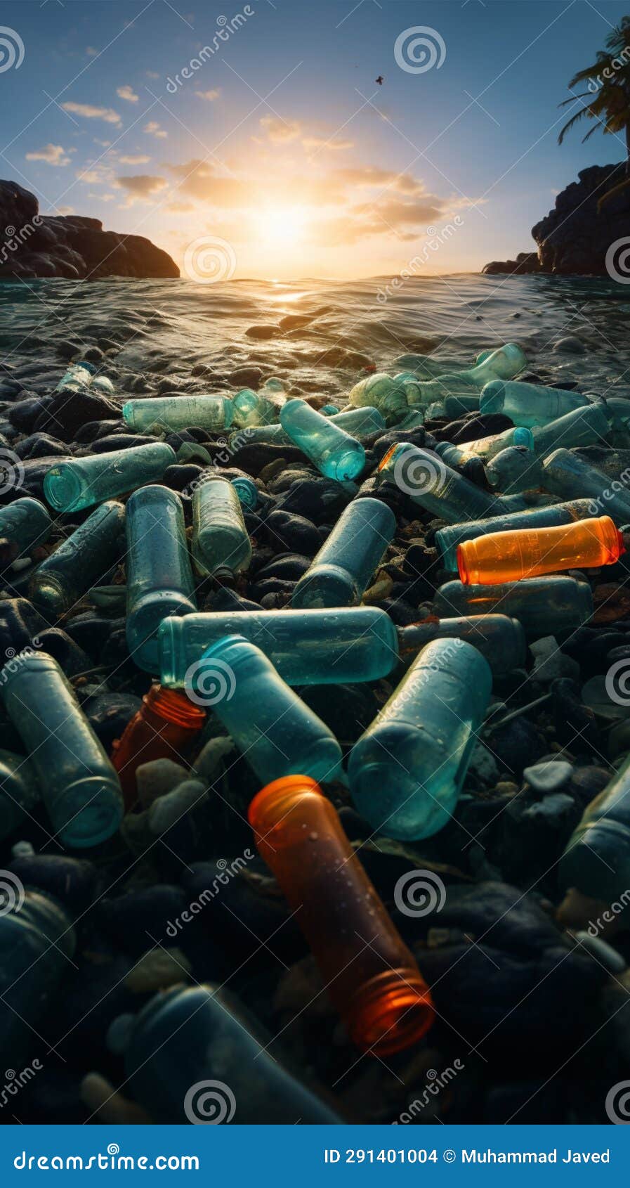 Seaboard Marred by Discarded Plastic and Debris, Epitomizing Dire Beach ...