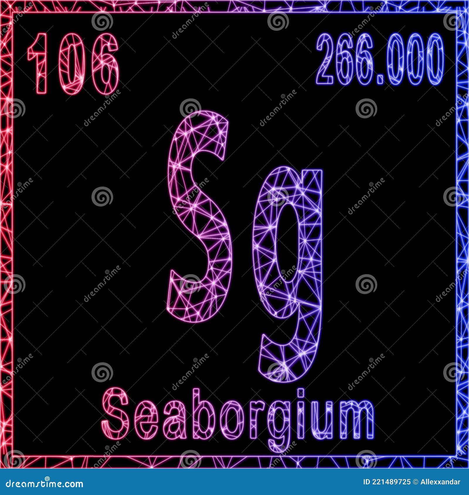 Seaborgium Chemical 106 Element Of Periodic Table. Molecule And ...