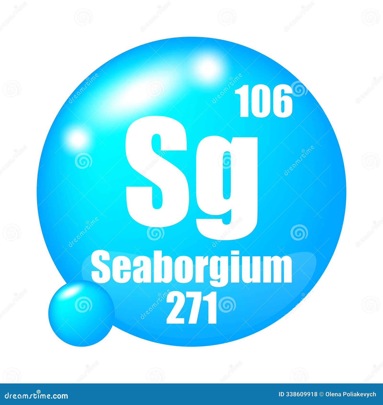 Seaborgium Icon. Sg Chemical Element. Atomic Number 106. Mass 271. Blue ...