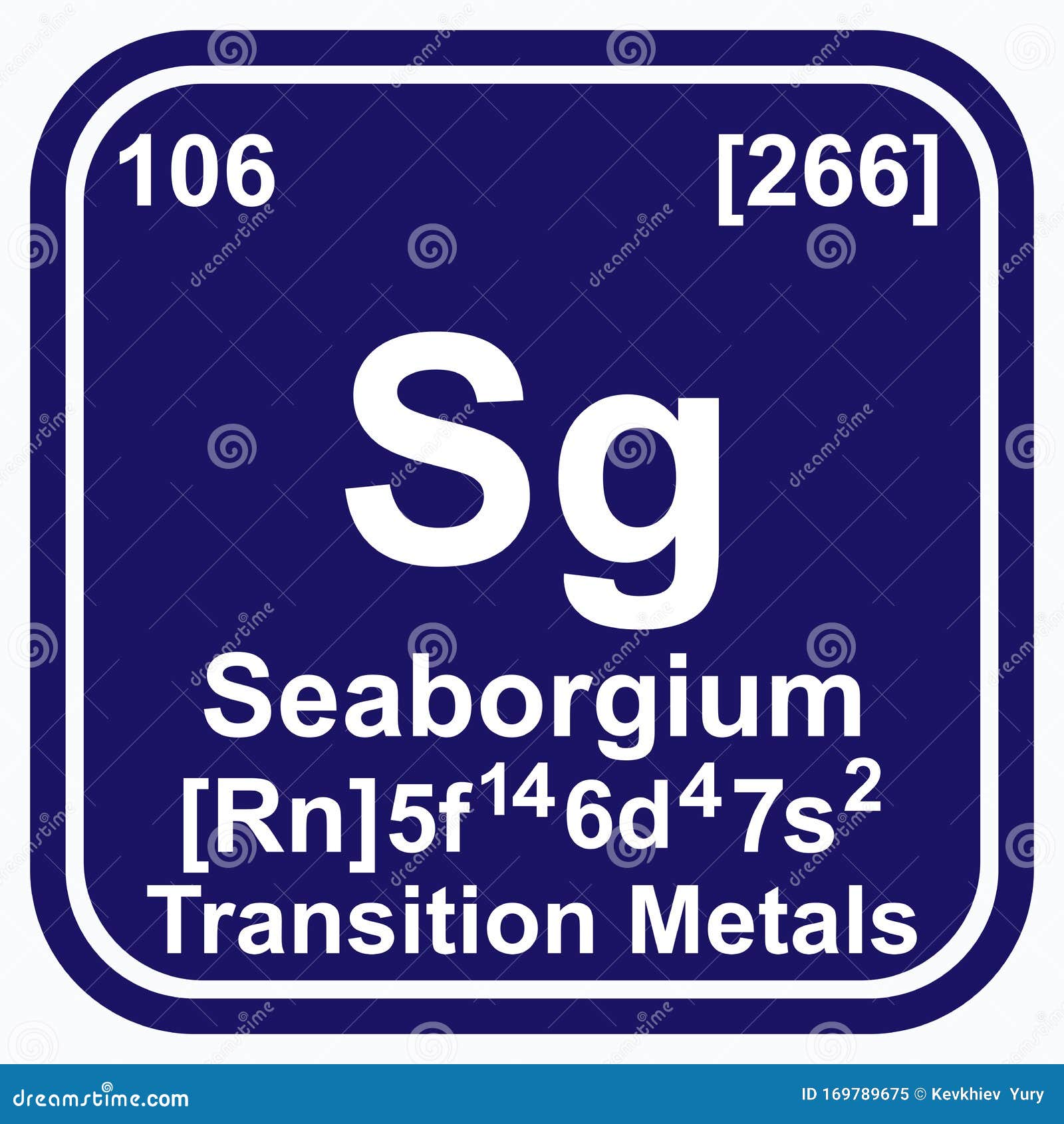 Seaborgium On Periodic Table Of The Elements, With Element Symbol Sg ...