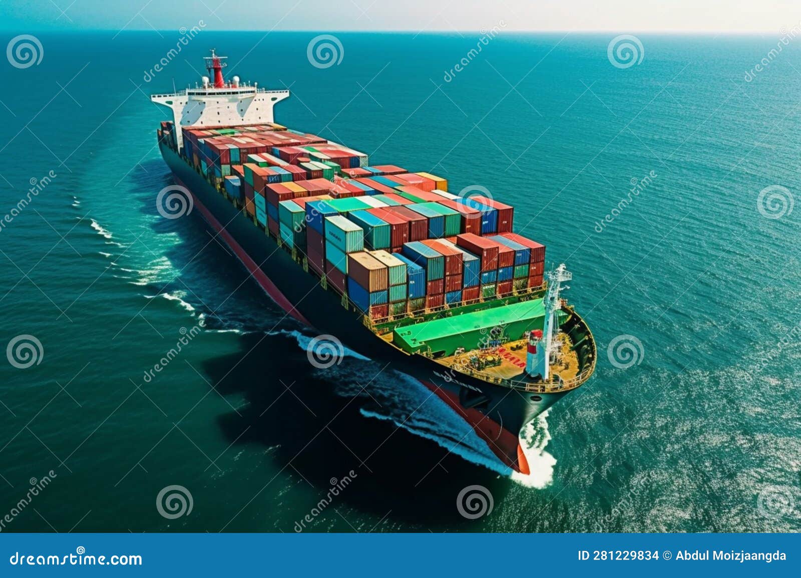 Seaborne Import-export Logistics, Container Ship Loads And Unloads In ... Seaborne Import-export Logistics, Container Ship Loads And Unloads In ...