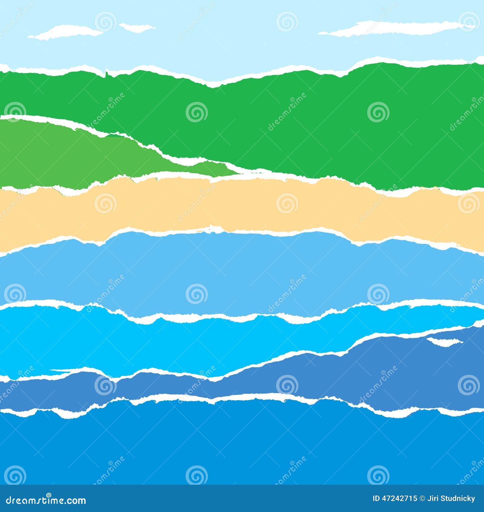 Seacoast Abstract Paper Landscape Stock Vector - Illustration of beach ...