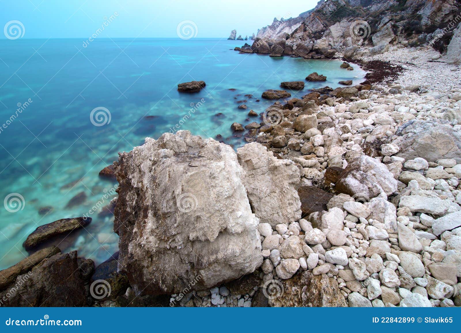 Seacoast with Stones. a Landscape Stock Image - Image of boulders ...
