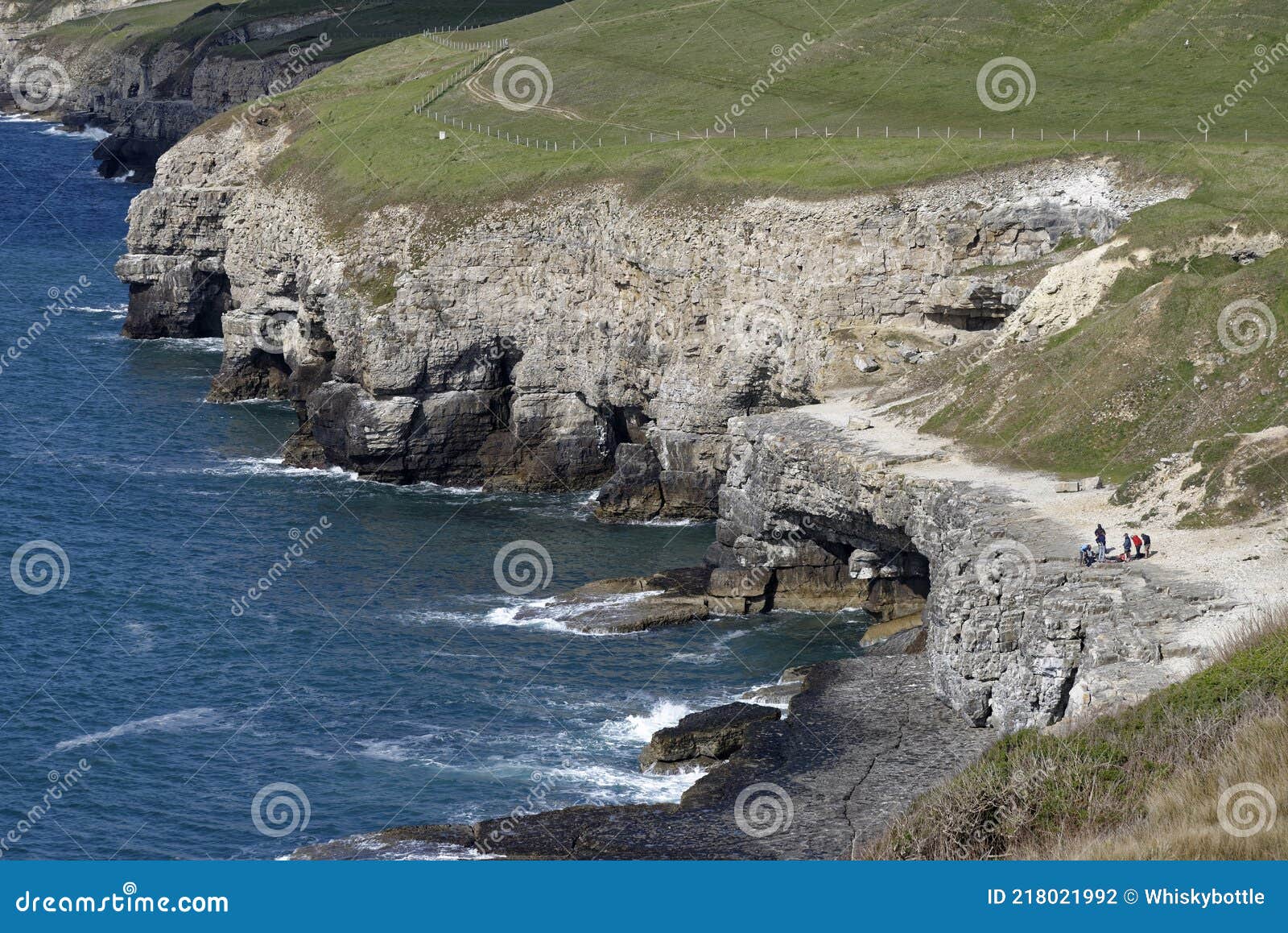 Seacombe Cliff & Dancing Ledge Stock Photo - Image of landscape, ledge ...