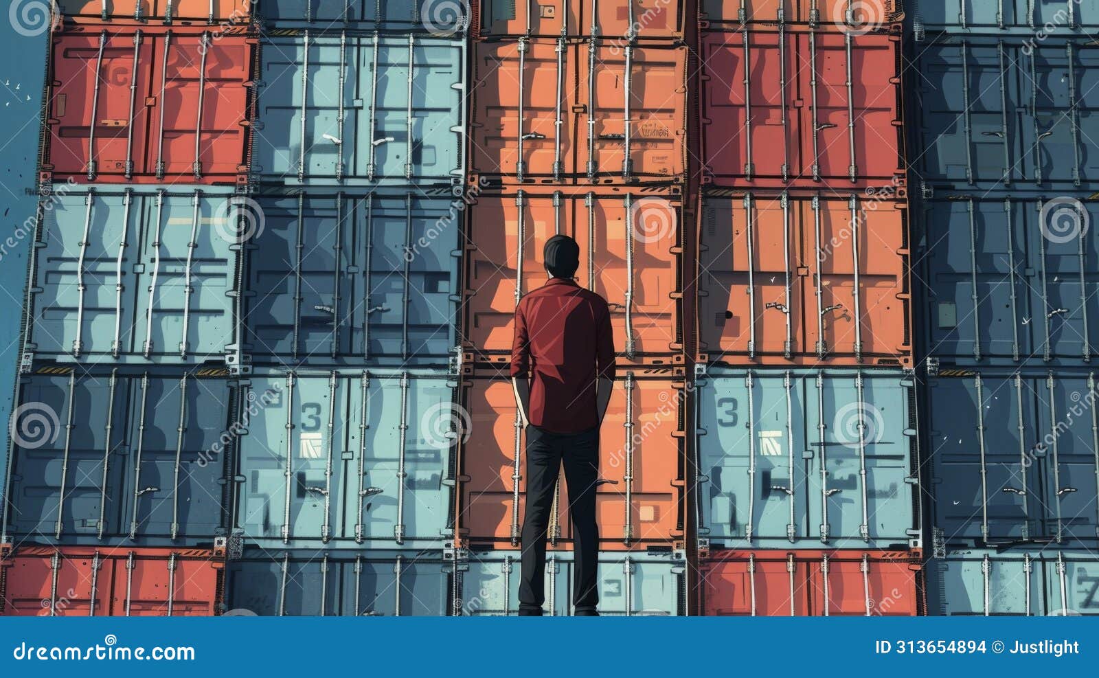 Stack Of Containers At A Port Royalty-Free Stock Photo | CartoonDealer ...