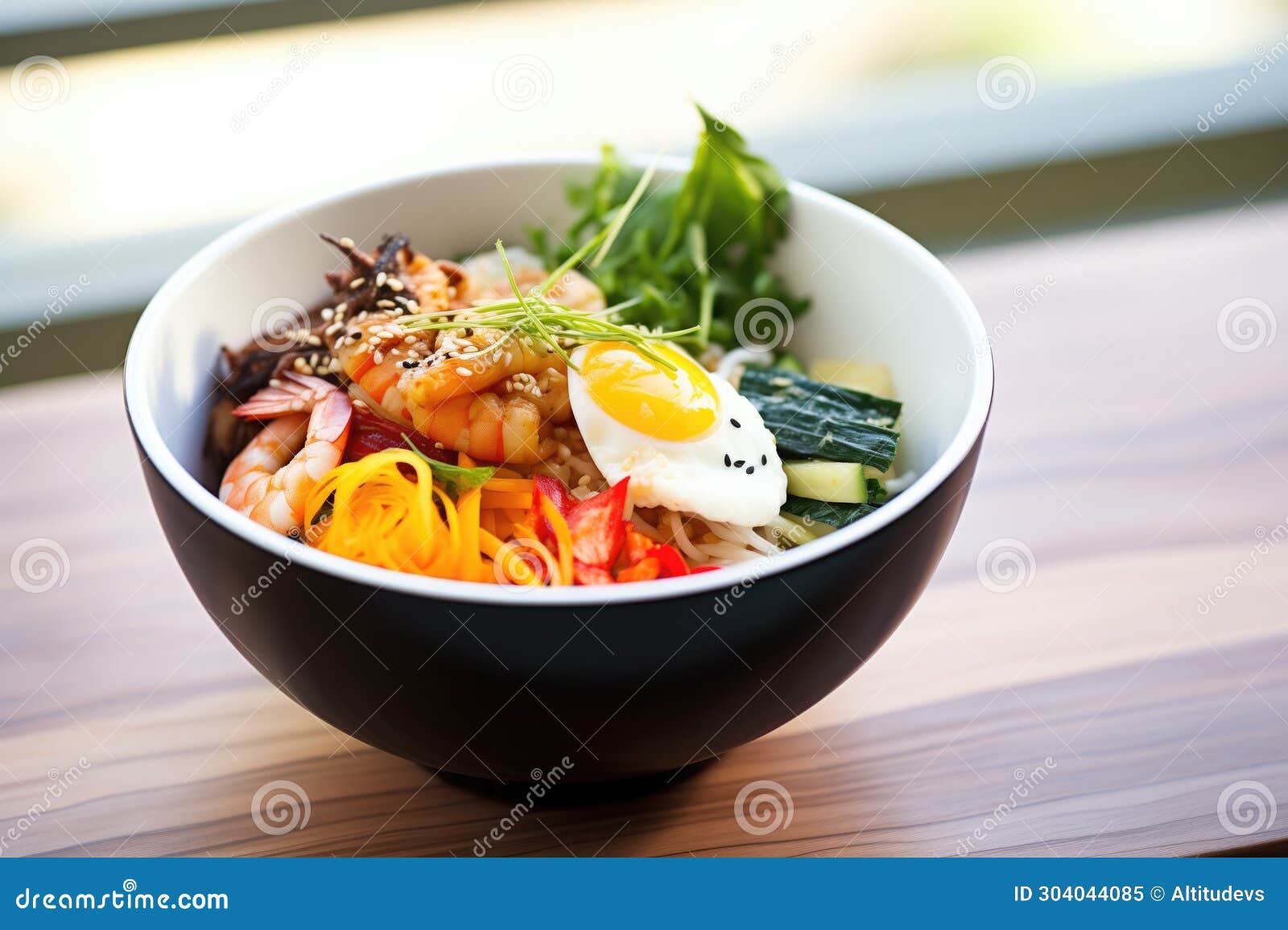 Seafood Bibimbap with Shrimp and Squid Stock Image - Image of korean ...