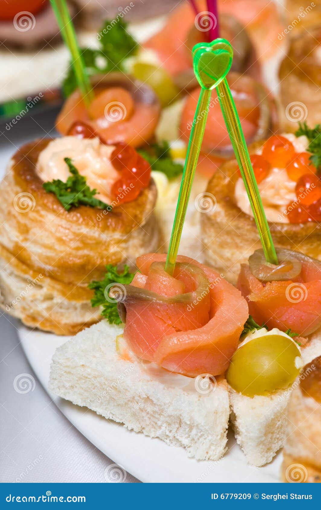 Seafood canapes stock image. Image of closeup, fresh, gourmet - 6779209