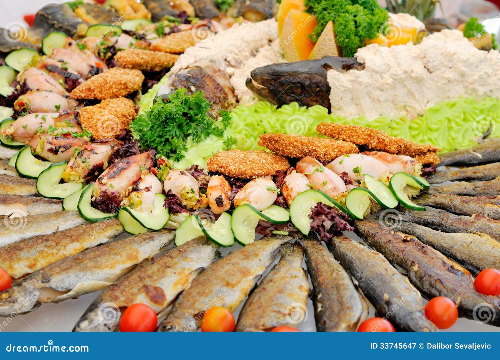 Seafood catering stock image. Image of squid, smoked - 33745647