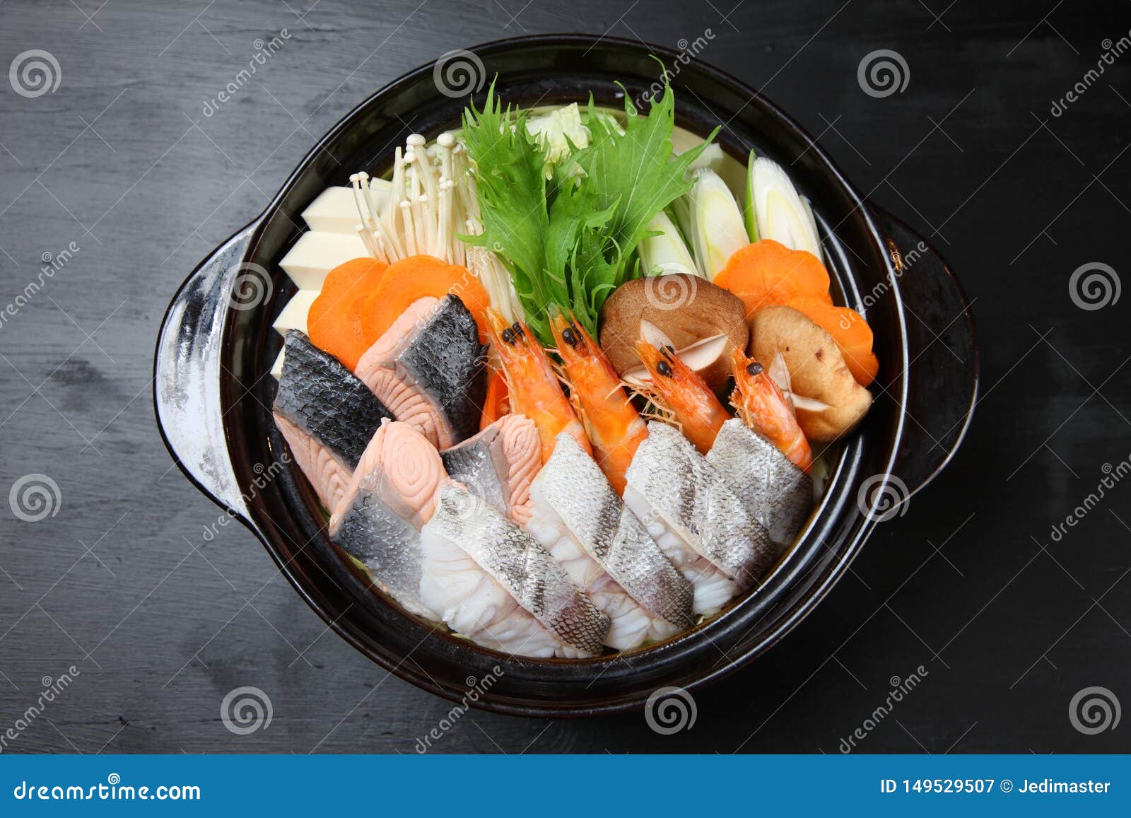 Seafood CHANKO Hot Pot on a Dining Table Stock Image - Image of ...