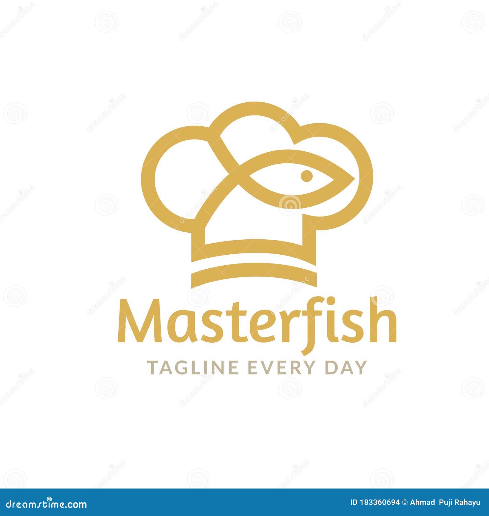 Seafood Chef Logo Design Template for Restaurant Stock Illustration ...